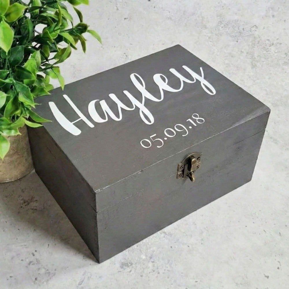 Personalised Name Date Box I Make Memento