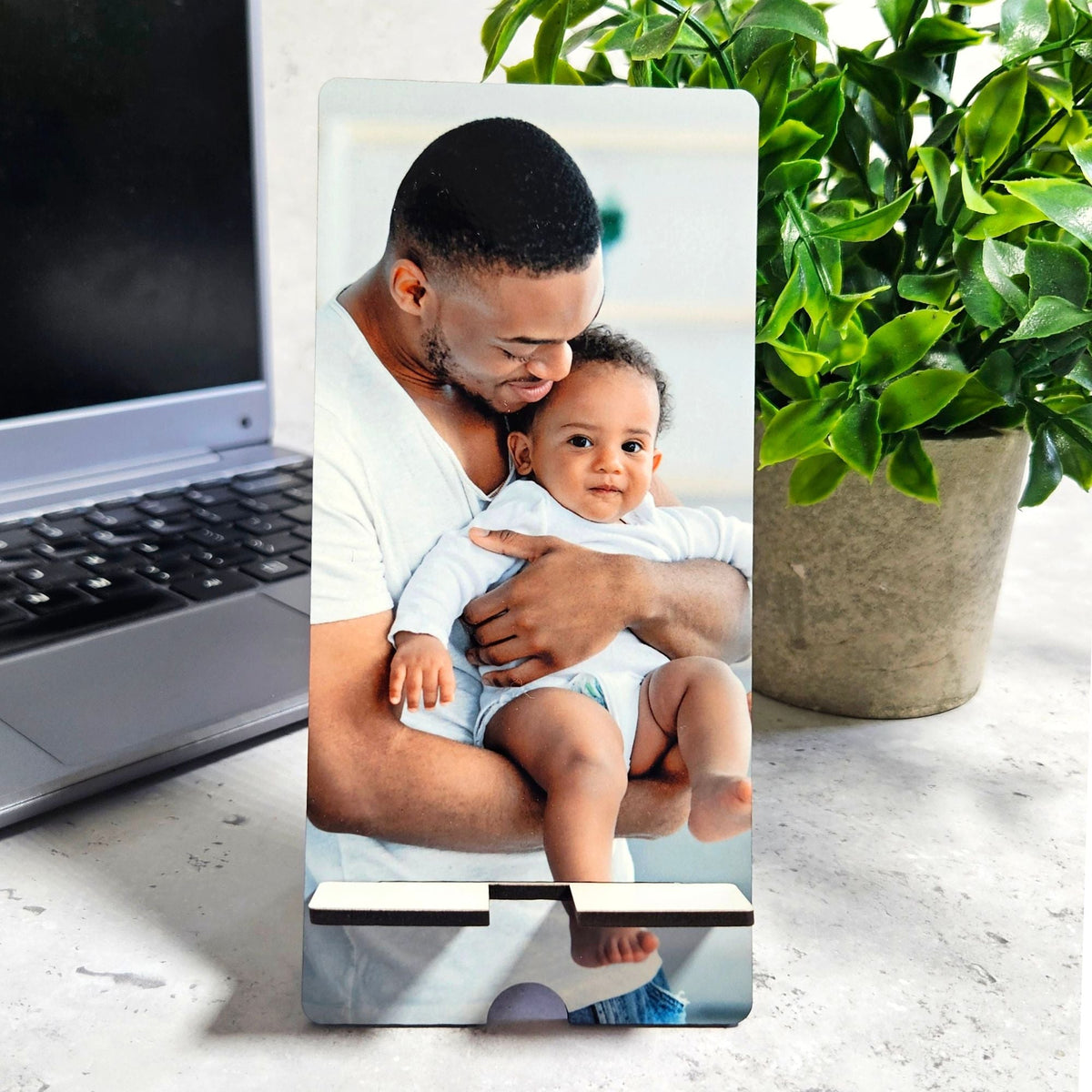 Personalised Photo Phone Stand - Father's Day Gift - Custom Gift for ...