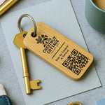 Personalised QR Code Keyring I Custom Wooden Scanable Website Keyring ...
