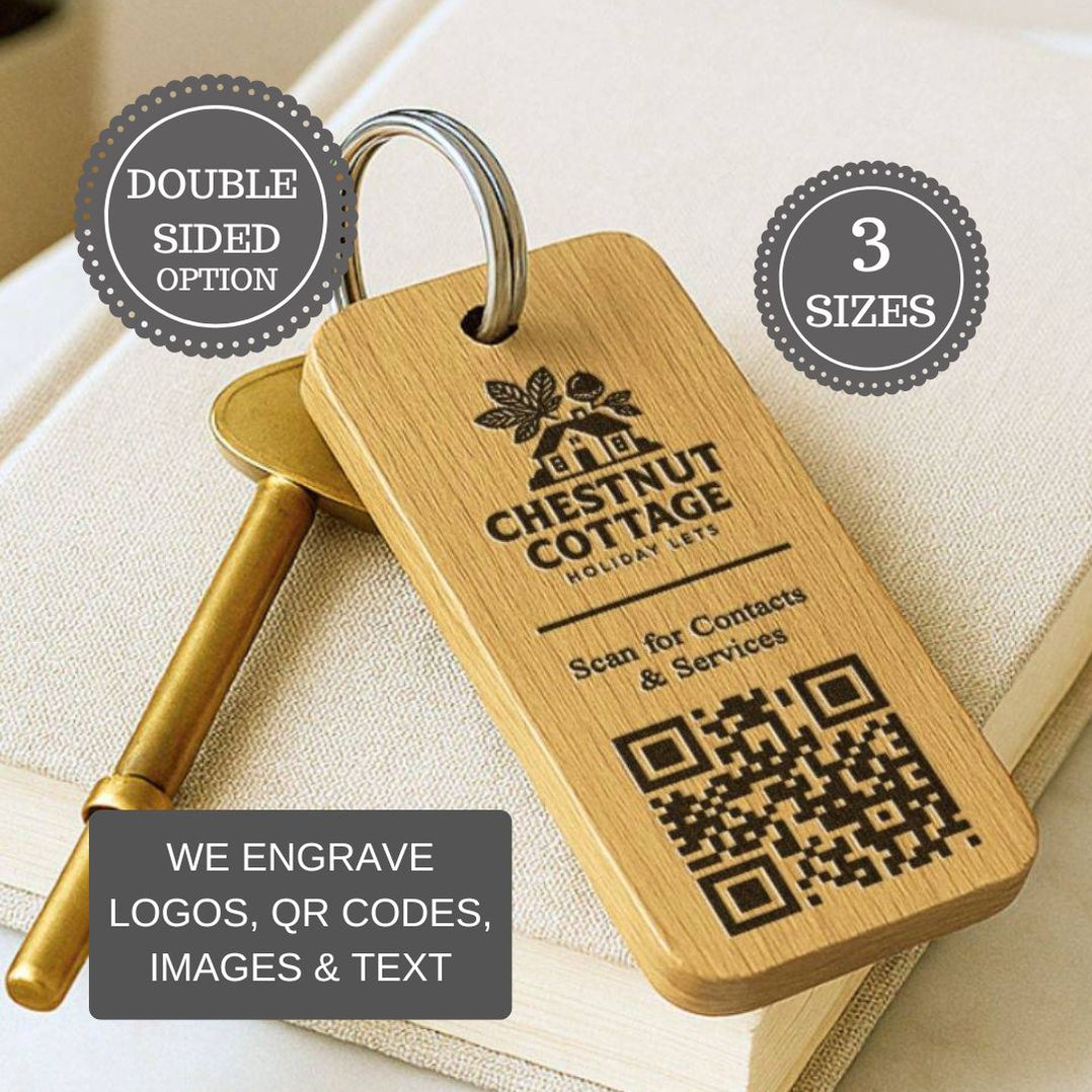 Personalised QR Code Keyring I Custom Wooden Scanable Website Keyring ...