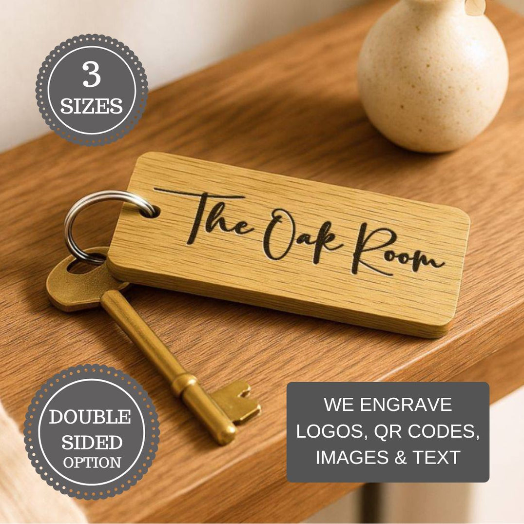 Oak wood keyrings I Personalised Keyring I Make Memento