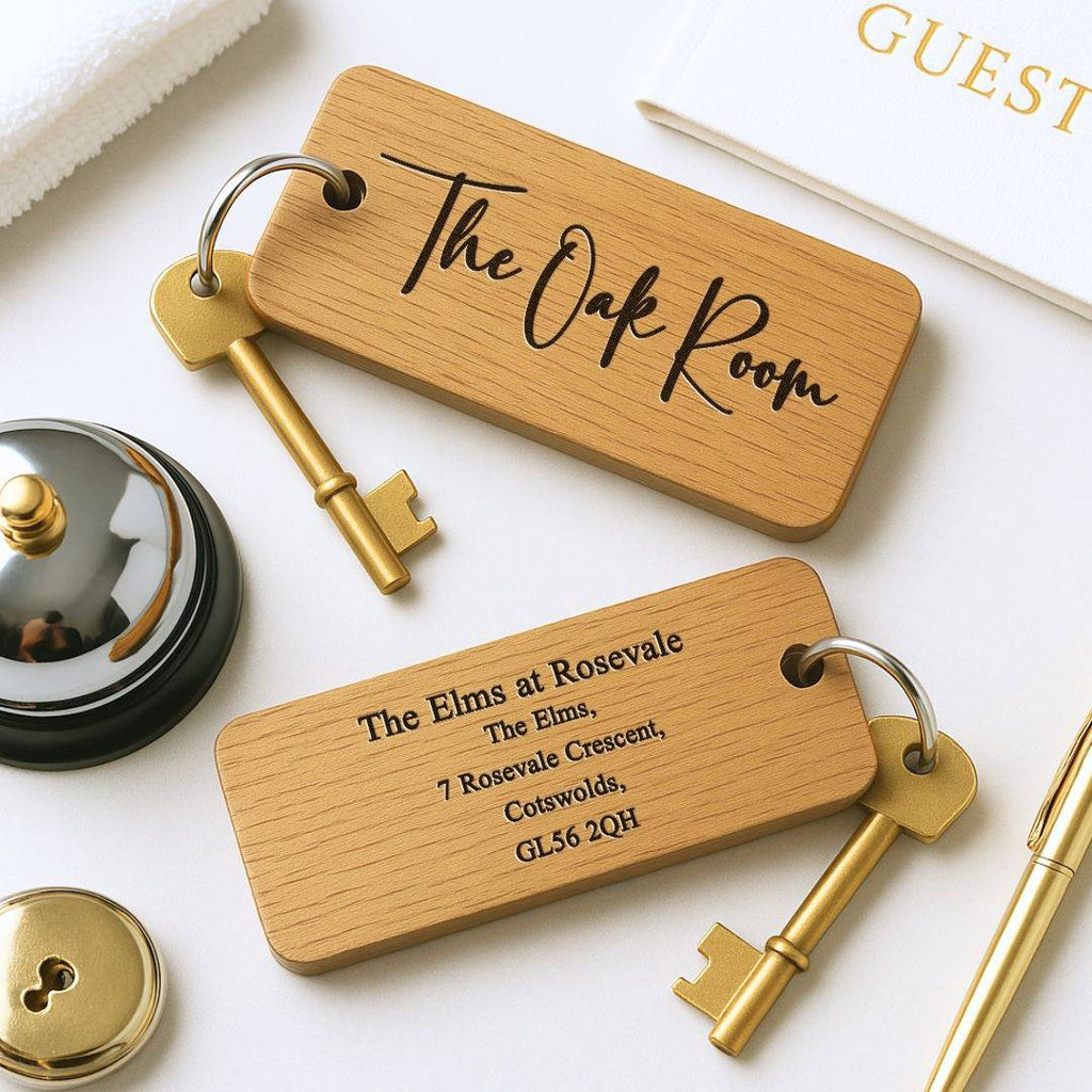 Oak wood keyrings I Personalised Keyring I Make Memento