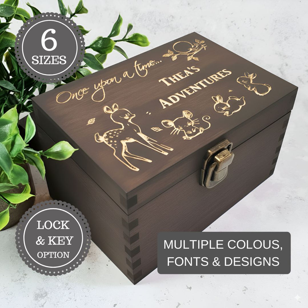 Personalised Woodland Animal Childrens Keepsake Toy Box I Make Memento