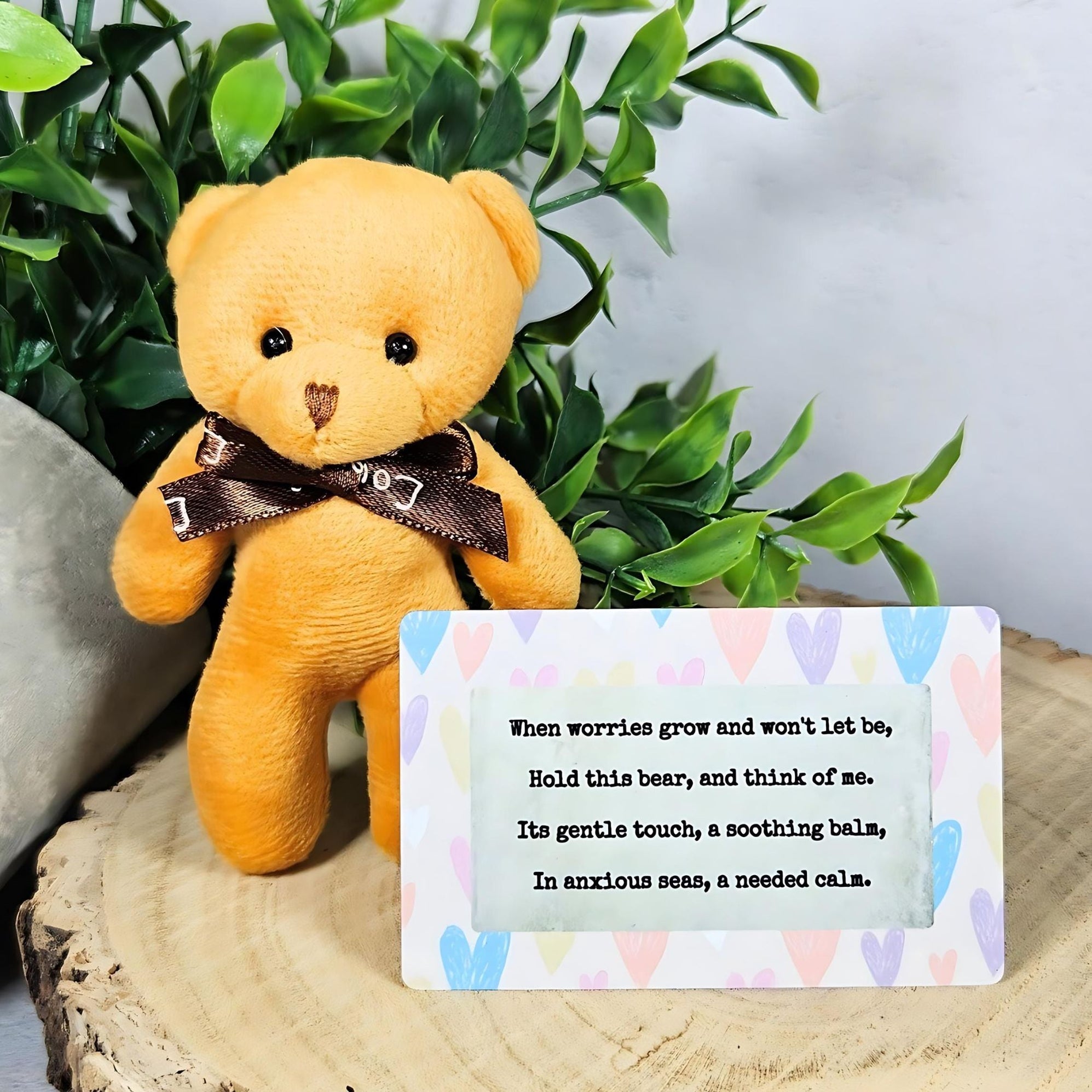 Pocket Anxiety Comfort Bear with Soothing Poem - Stress Relief Calming ...