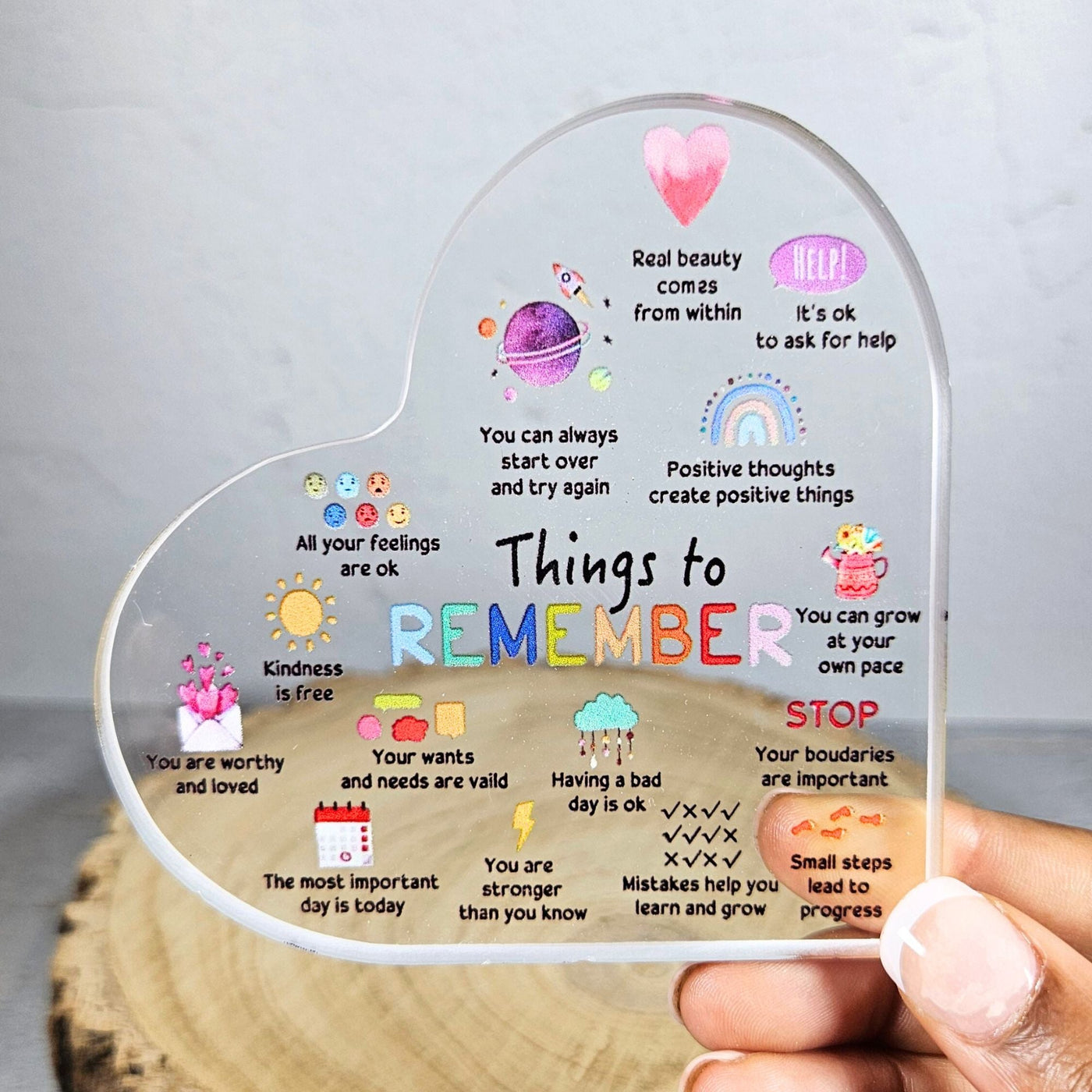 Positive Affirmations Heart Ornament | Gift Idea for Friends & Family ...