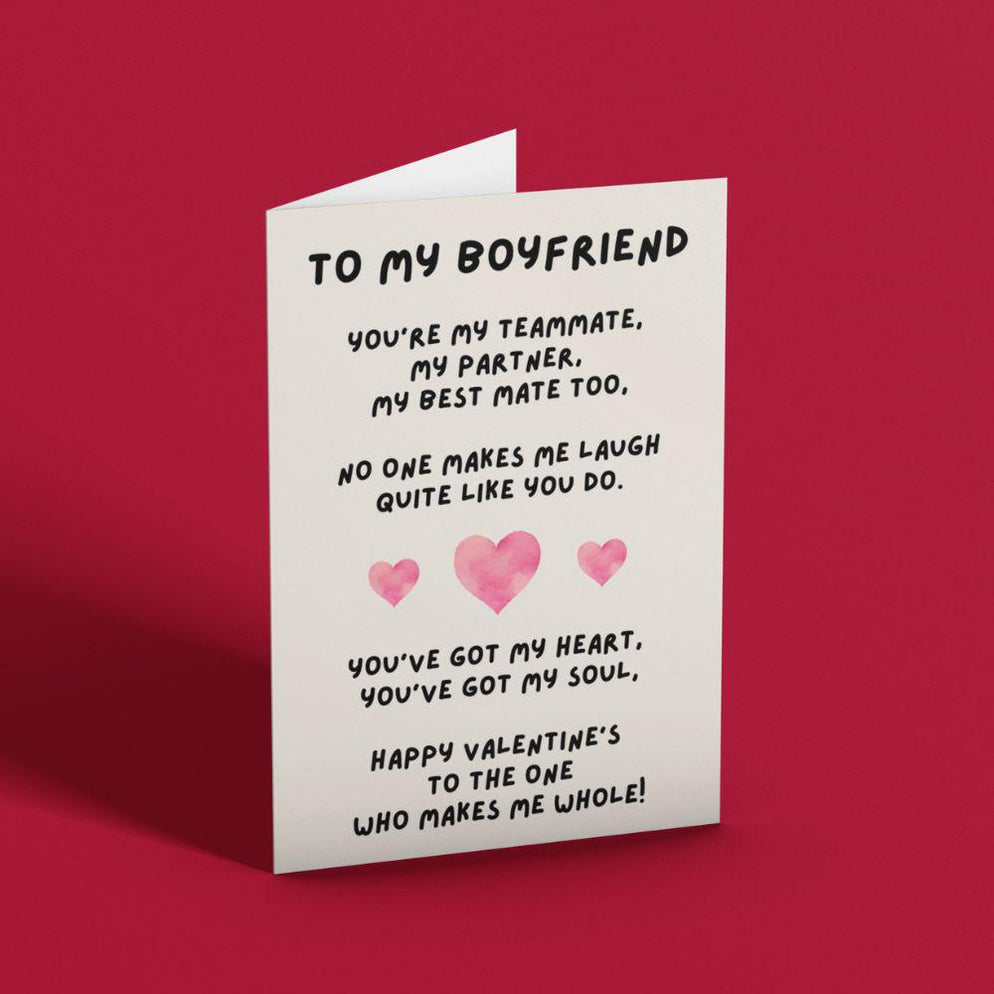 Printable Boyfriend Valentine's Poem Card | Instant Download Print ...