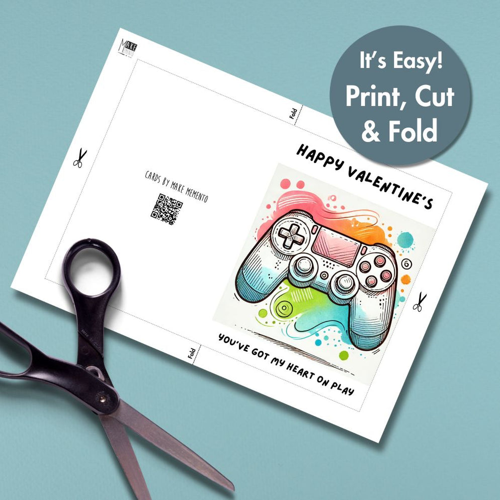 Printable Gamer Valentine’s Card | Instant Download Gift Idea for Him ...