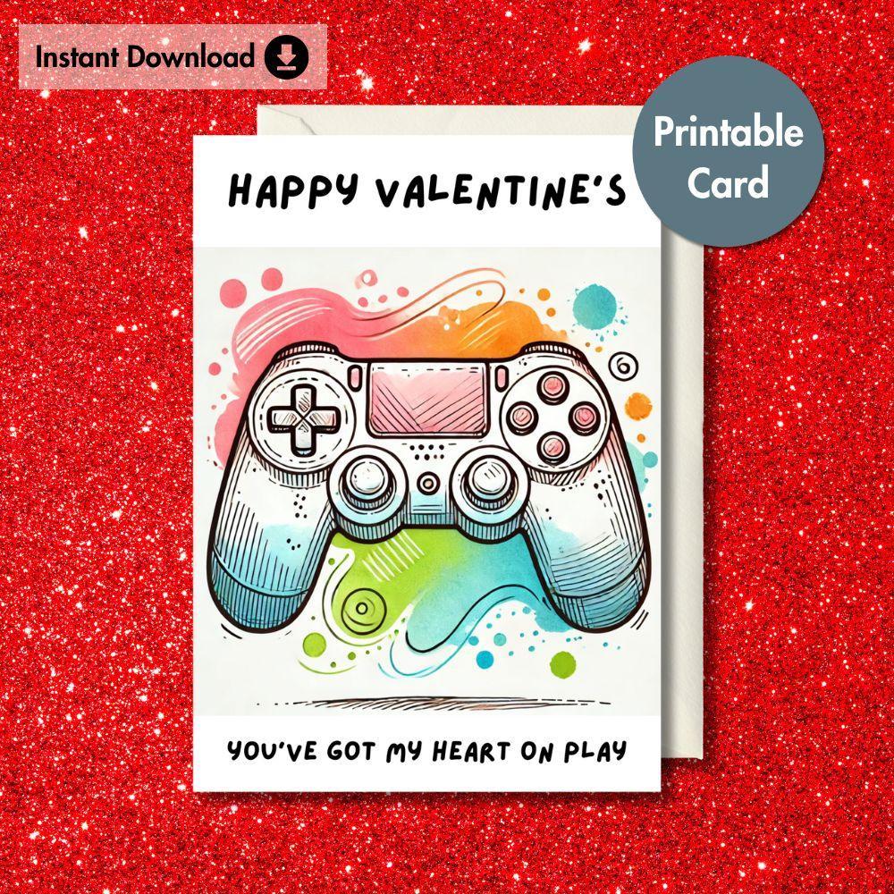 Printable Gamer Valentine’s Card | Instant Download Gift Idea for Him ...