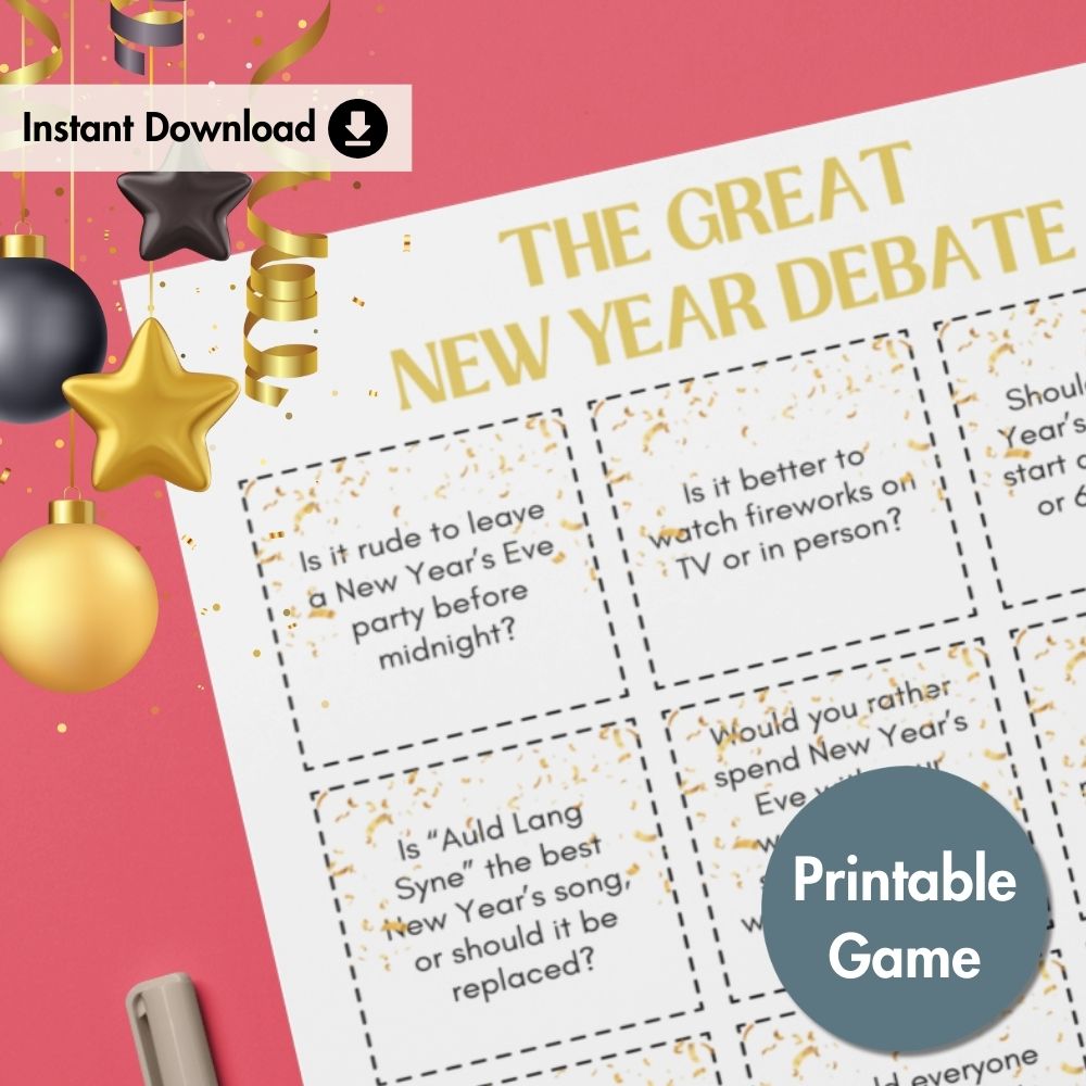 The Great New Year Debate Game | Printable Game for Parties & Family ...