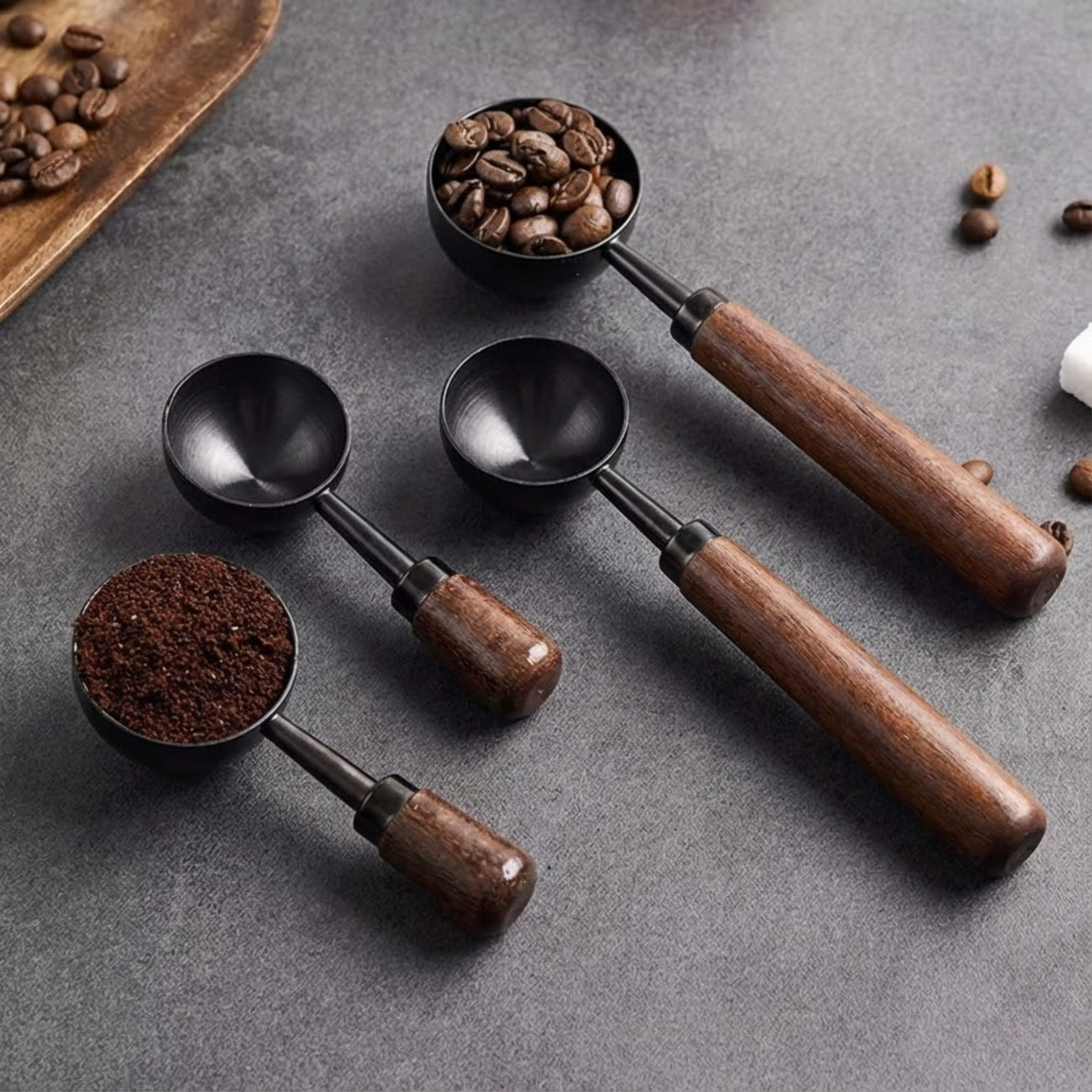 Walnut Coffee Measuring Spoon | Stainless Steel Coffee Scoop — Make Memento