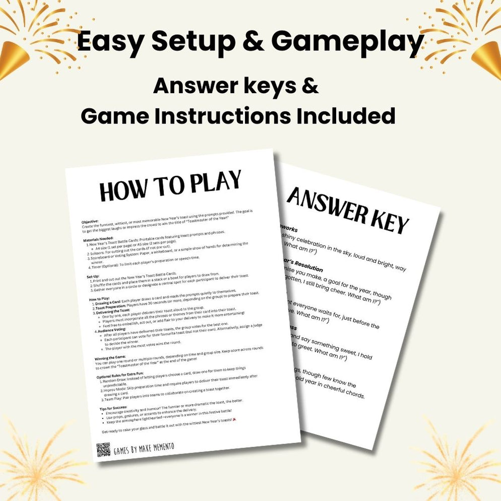 Printable New Year’s Riddle Activity Sheet | Instant Download Fun Game ...