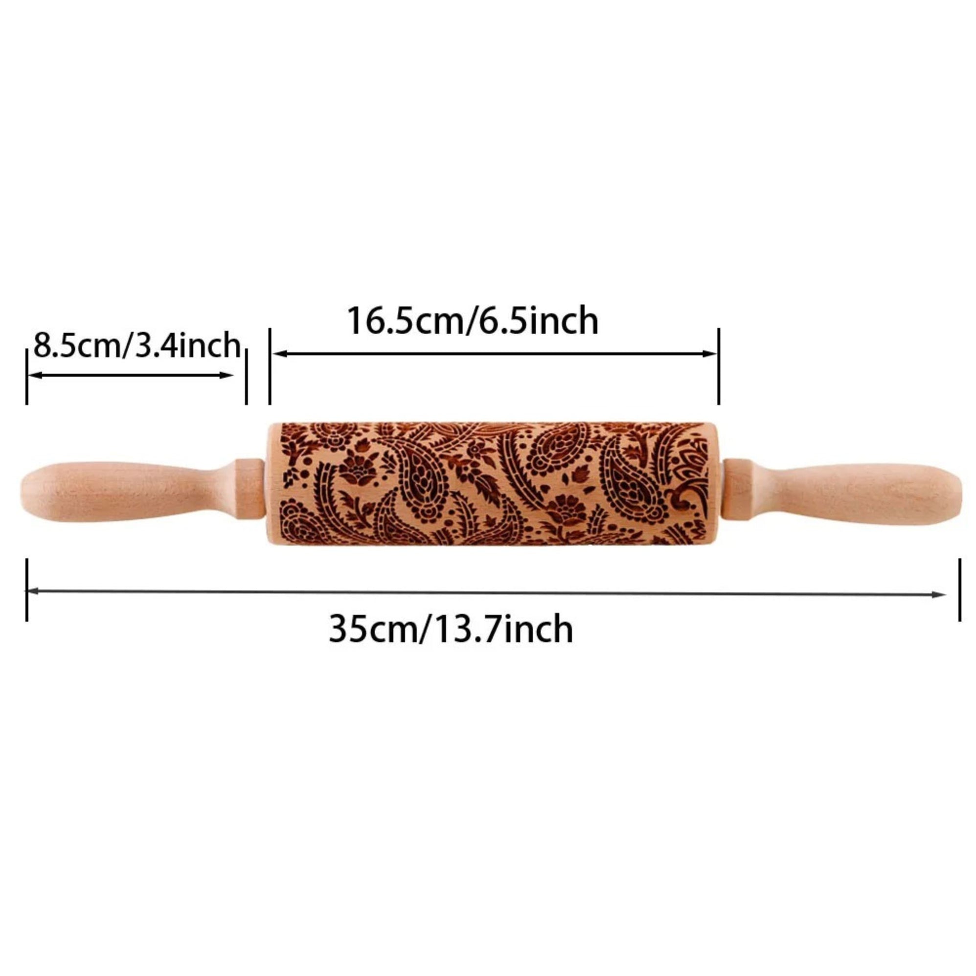 Wooden Embossed Rolling Pin | Baking & Cookie Pattern Tool — Make Memento