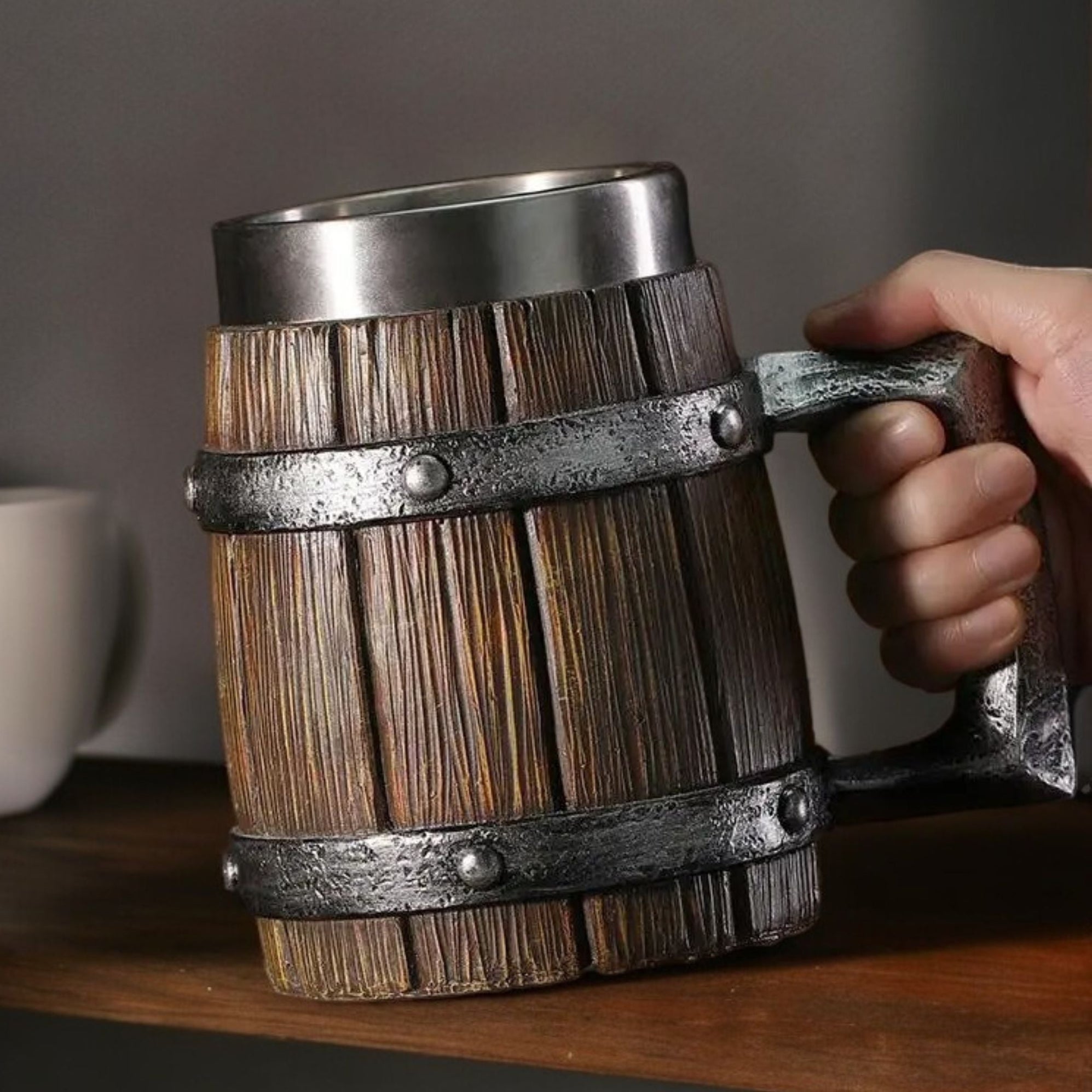 Wood Viking Tankard Mug | Mens Birthday, Anniversary, Retirement Gift ...