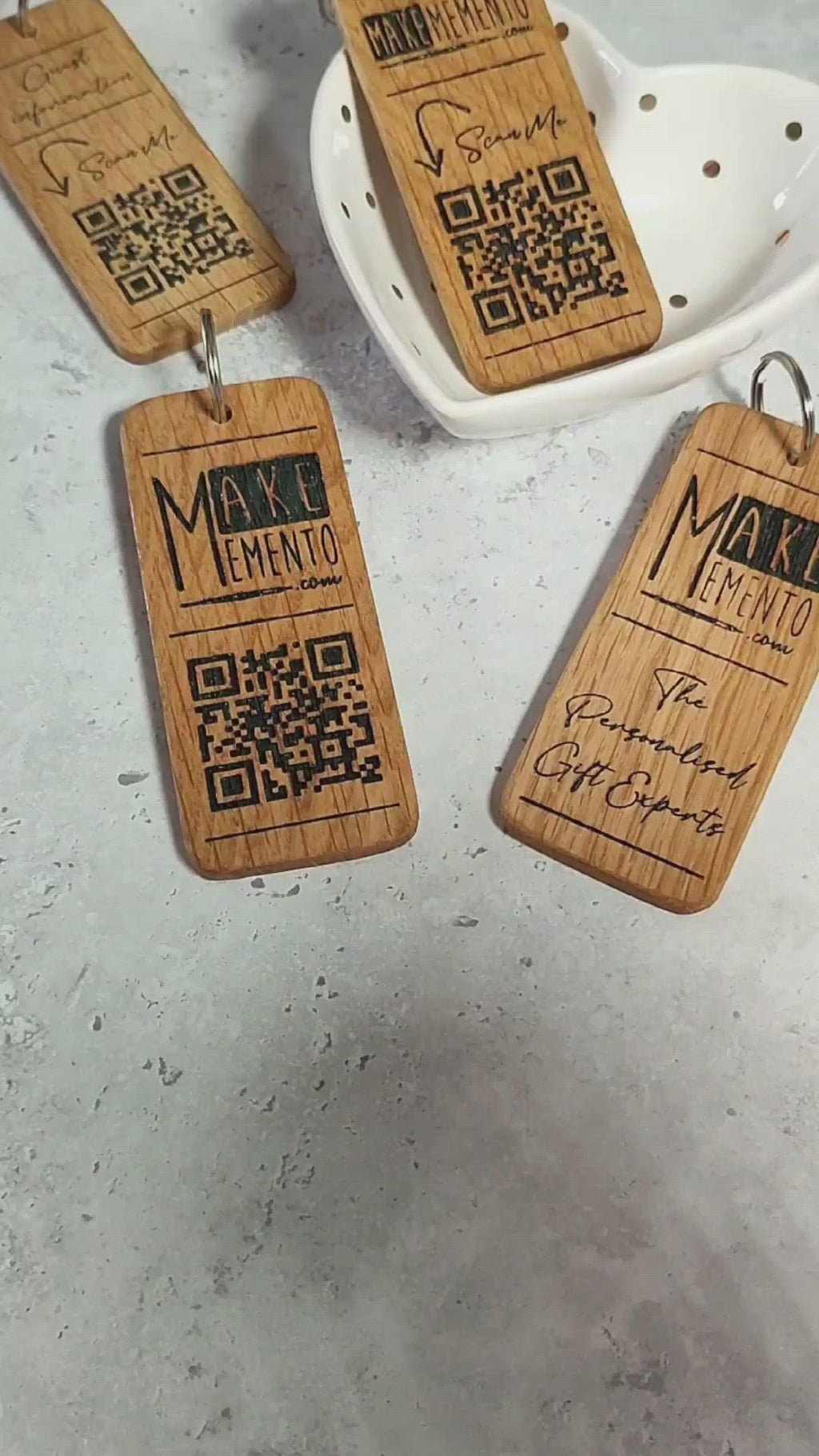 Oak wood keyrings I Personalised Keyring I Make Memento