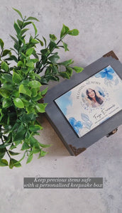 Personalised Memorial Photo Keepsake Box - Funeral Remembrance - Famil ...