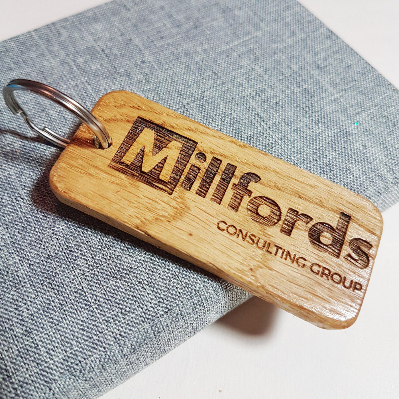 Engraved Business Logo Wood Keyring I Company Keychain I Make Memento