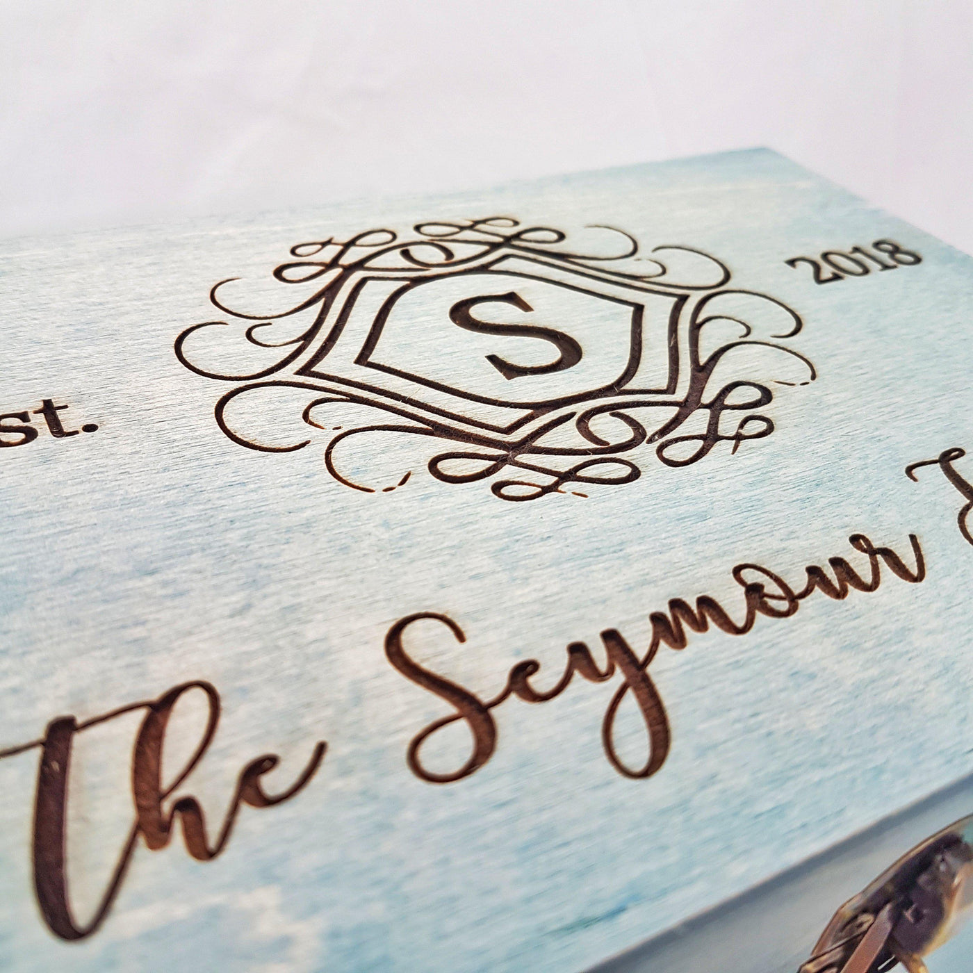 Engraved Family Name Box I Personalised Monogram Gift I Make Memento