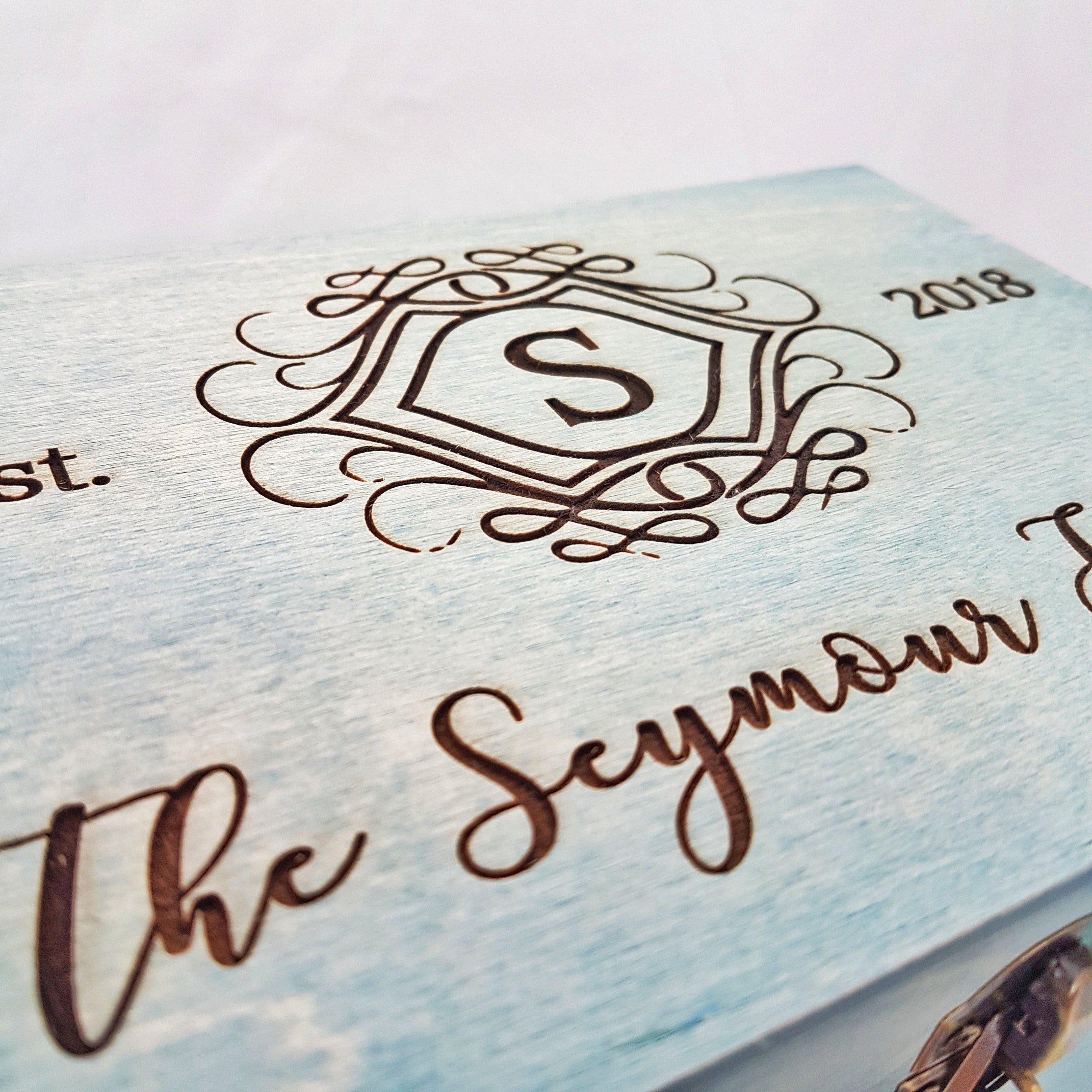Engraved Family Name Box I Personalised Monogram Gift I Make Memento
