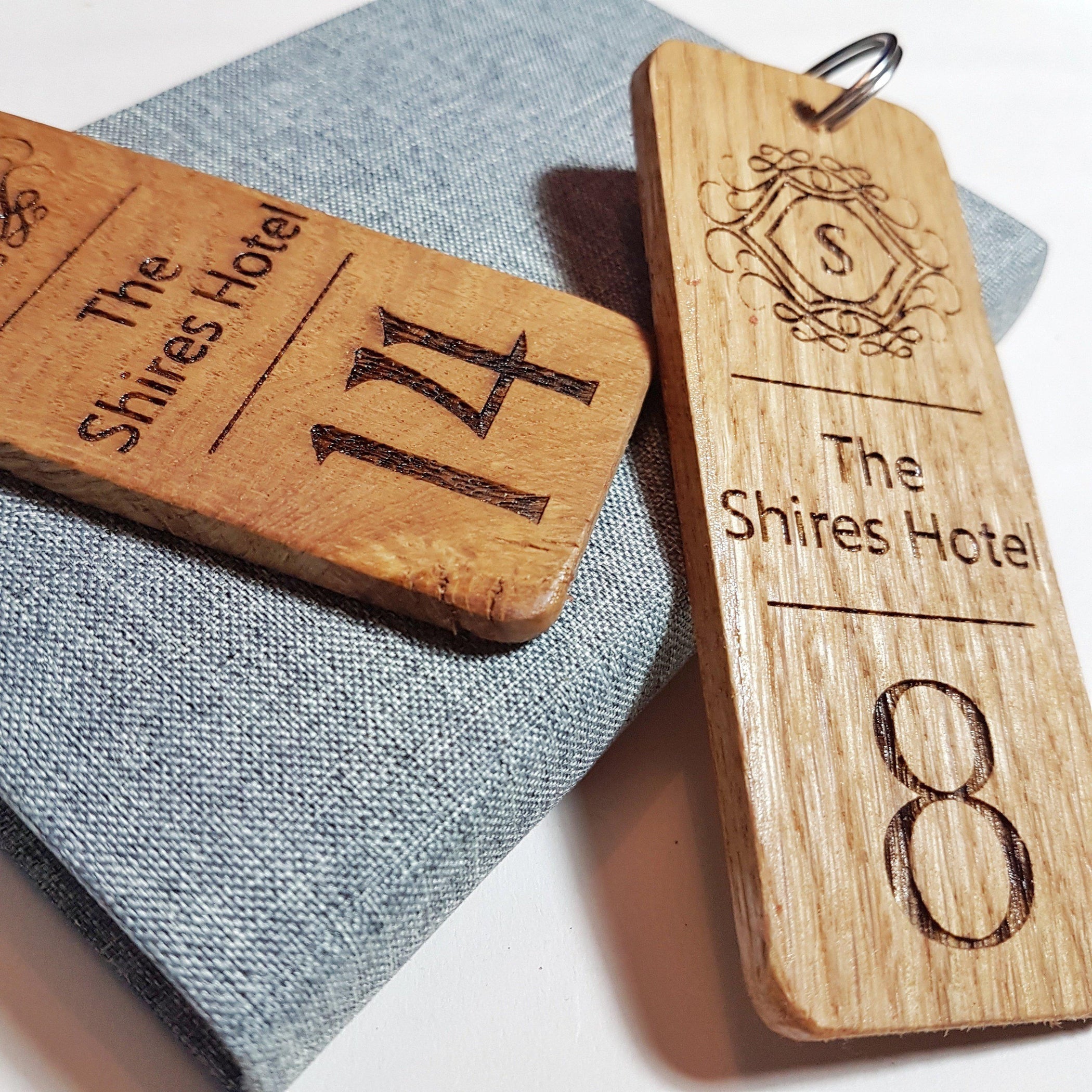Engraved Hotel Room Number Wood Keyring I Logo Keychain I Make Memento
