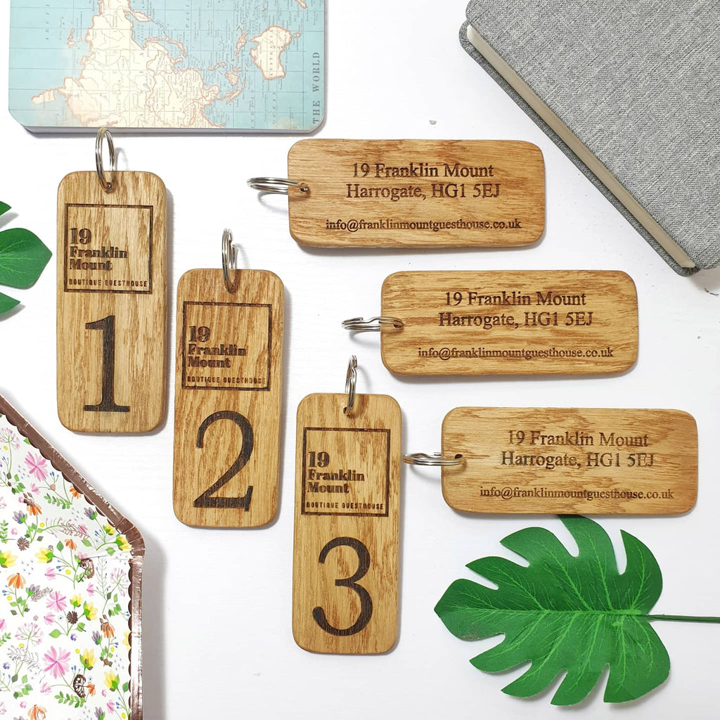 Oak wood keyrings I Personalised Keyring I Make Memento