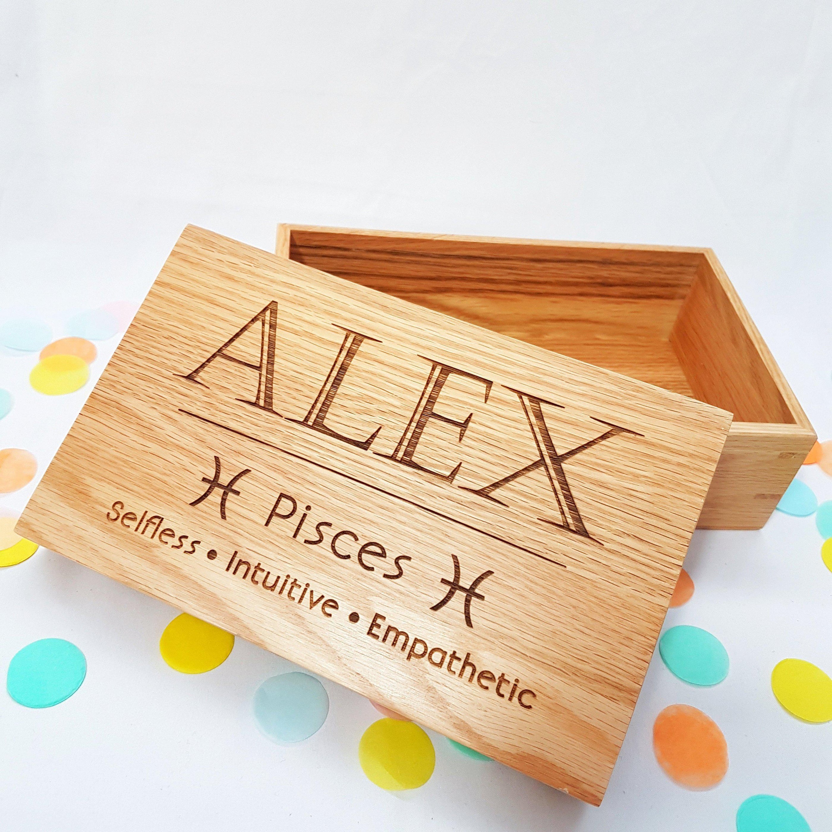 Personalised 21st Birthday Keepsake Box I Zodiac Star Sign Gift — Make ...