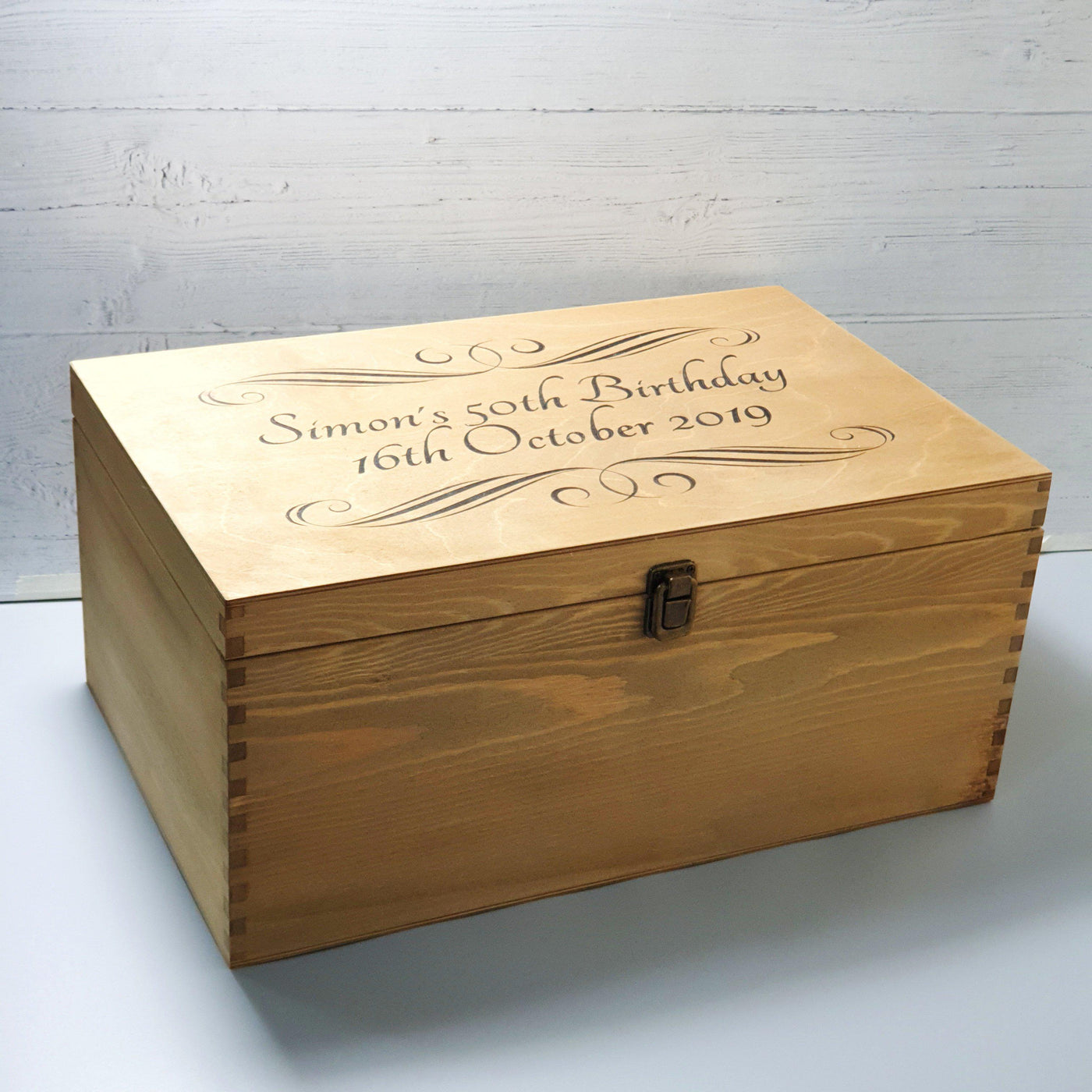 Personalised 50th Birthday Keepsake Box I Engraved Gift for Him Her ...