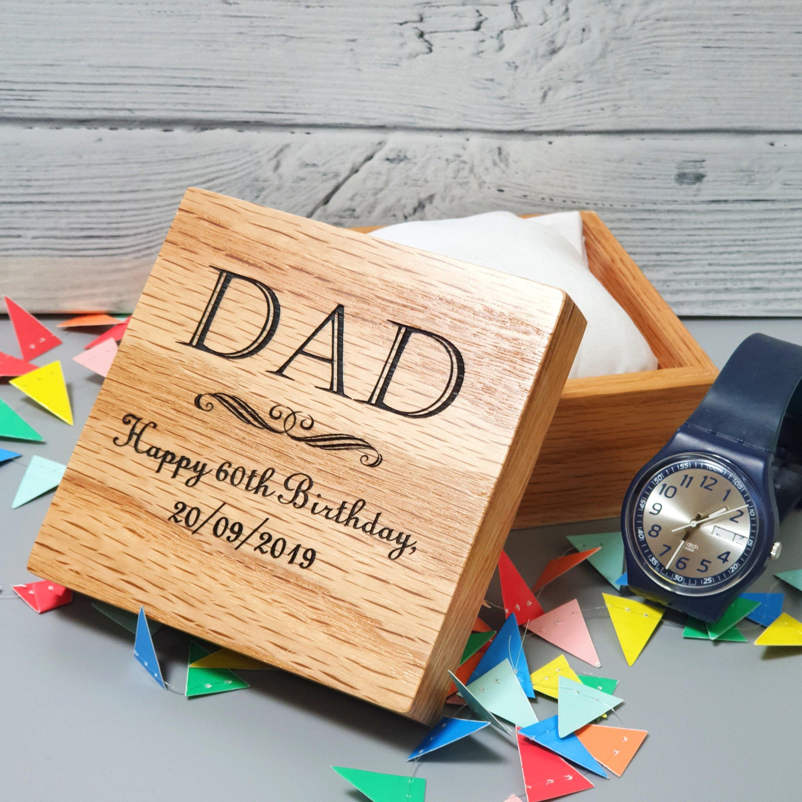 Personalised 60th Birthday Watch Box Gift for Him I Gift for Dad — Make ...