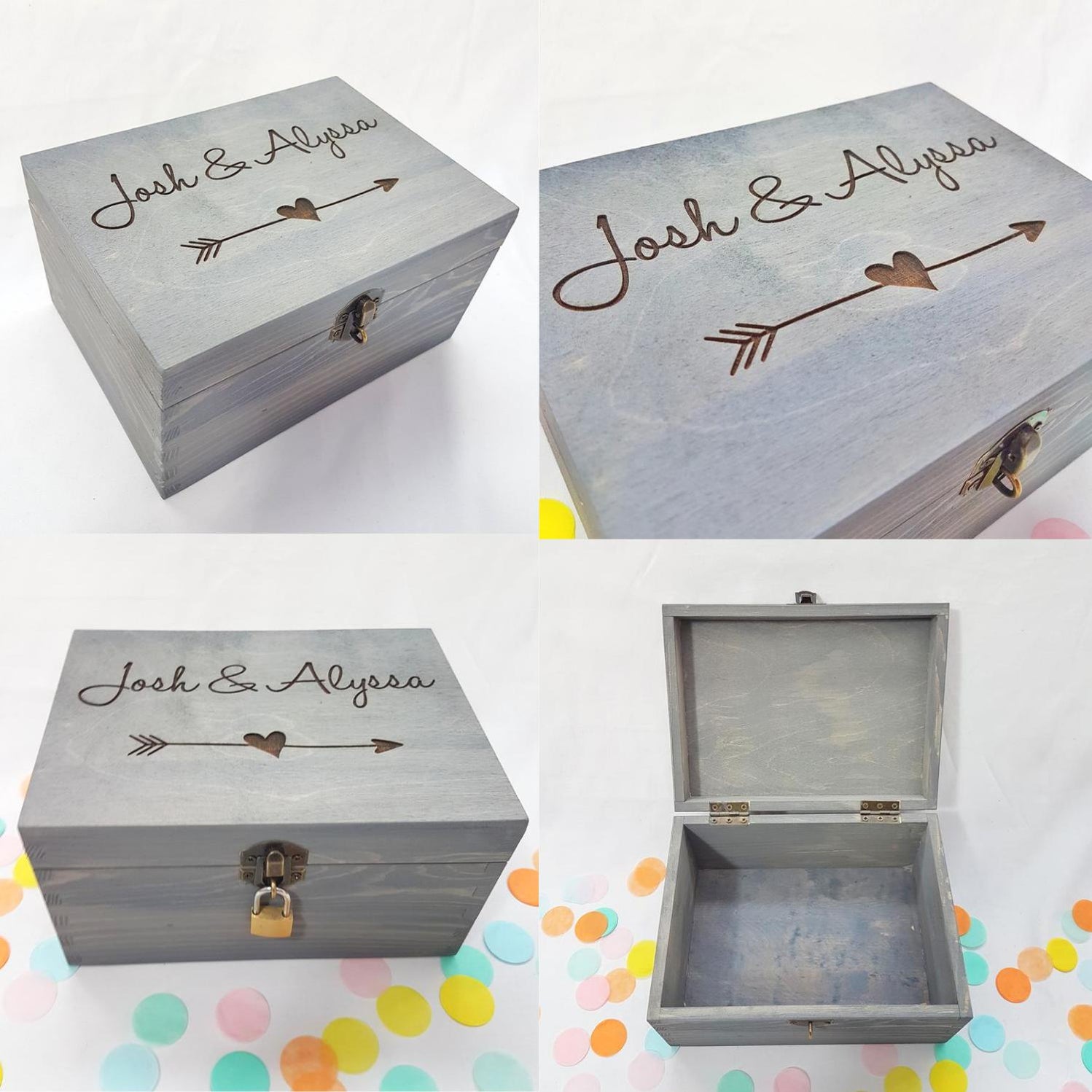 Personalised Anniversary Keepsake Box I Engraved Heart Wedding Anniver ...
