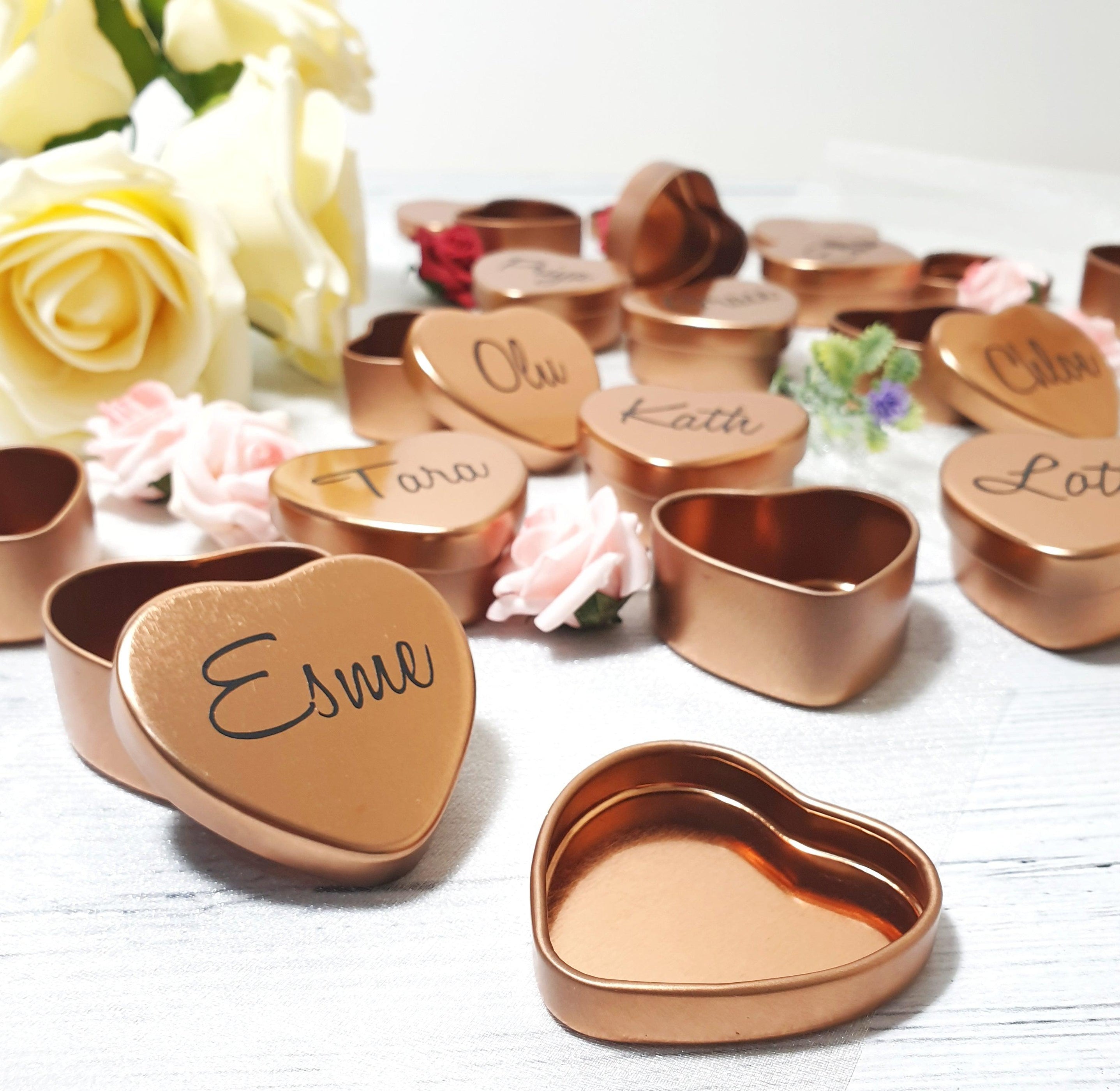 Personalised Bereavement Heart Tin I Small Memorial Gift I Small Ashes ...
