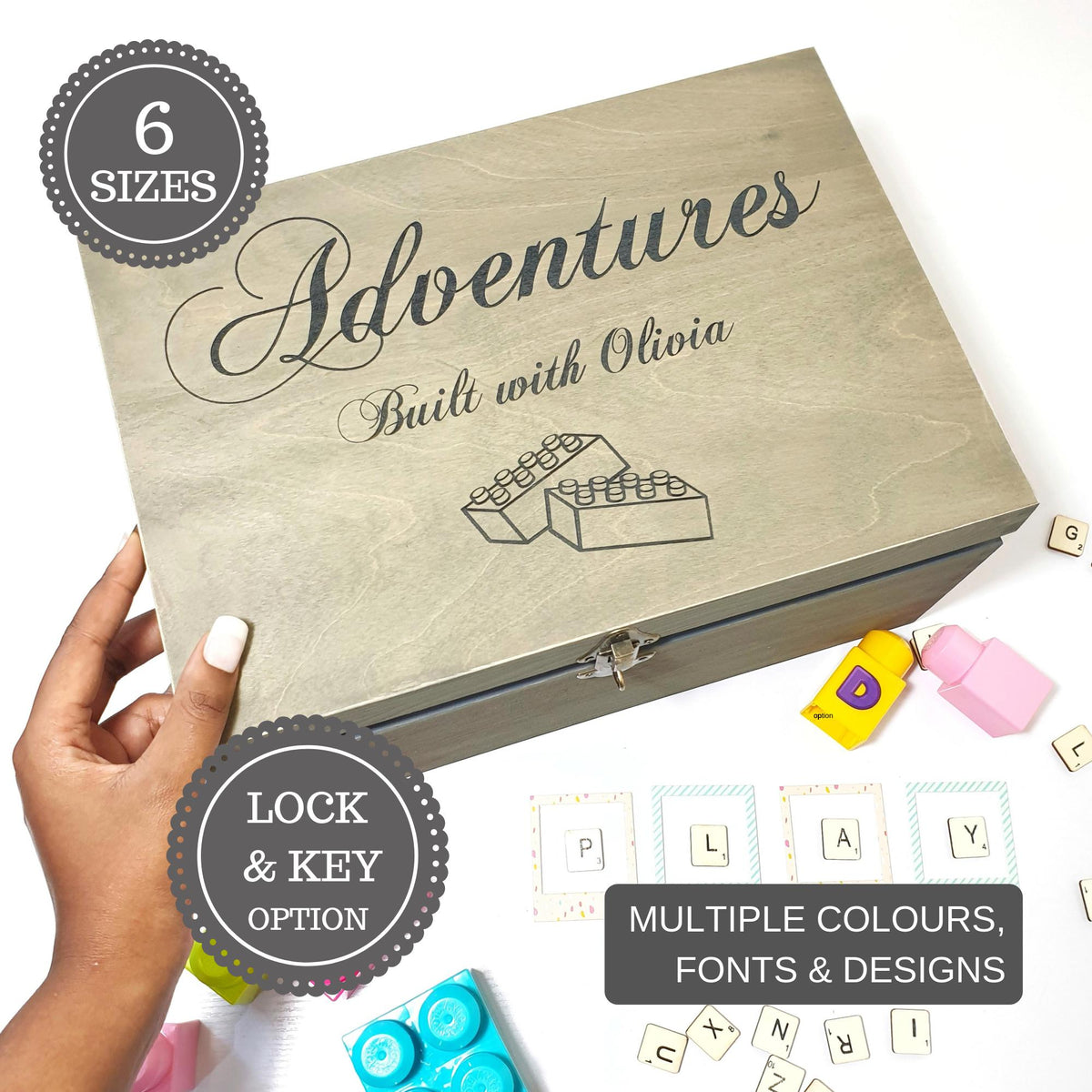 Personalised Childrens Keepsake Toy Box I 1st Birthday Gift Play Box ...