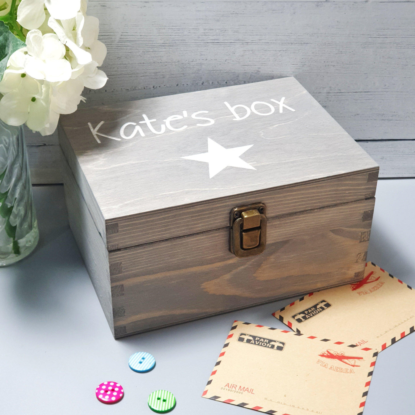 Personalised Childrens Wood Star Box I Kids Birthday Baby Shower Gift ...