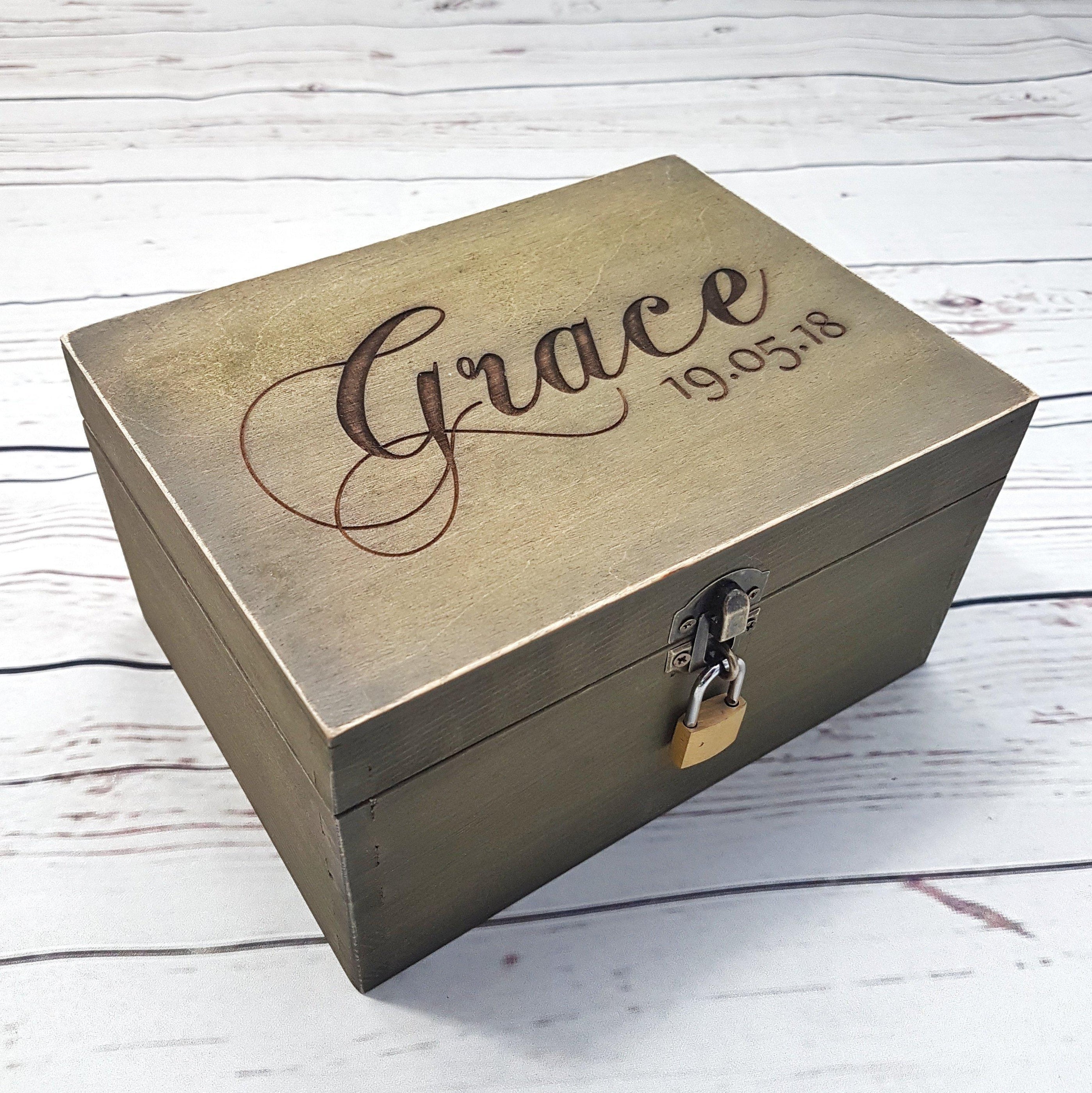 Personalised Distressed Wooden Box I Make Memento