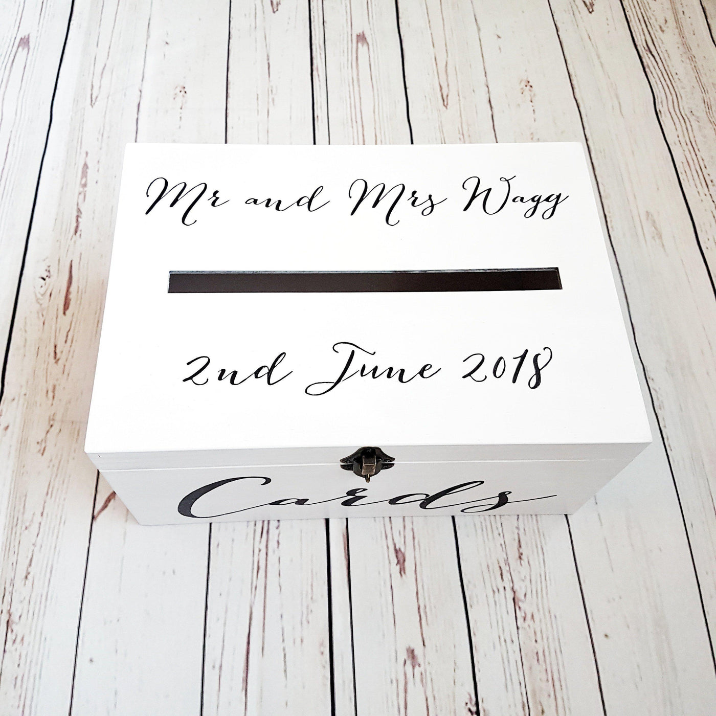 Personalised Event Wedding Card Box With Slot & Lock I Make Memento