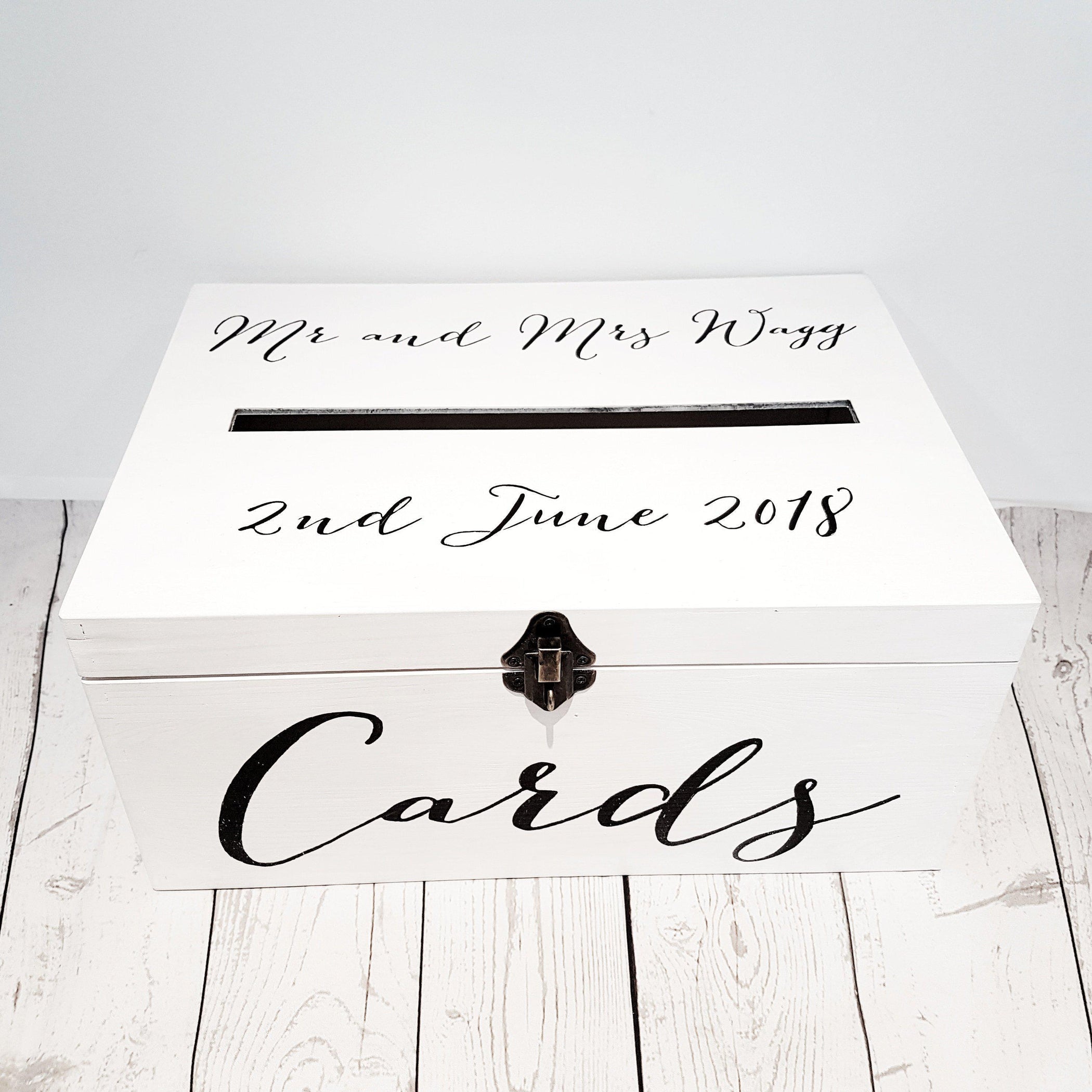 Personalised Event Wedding Card Box With Slot & Lock I Make Memento