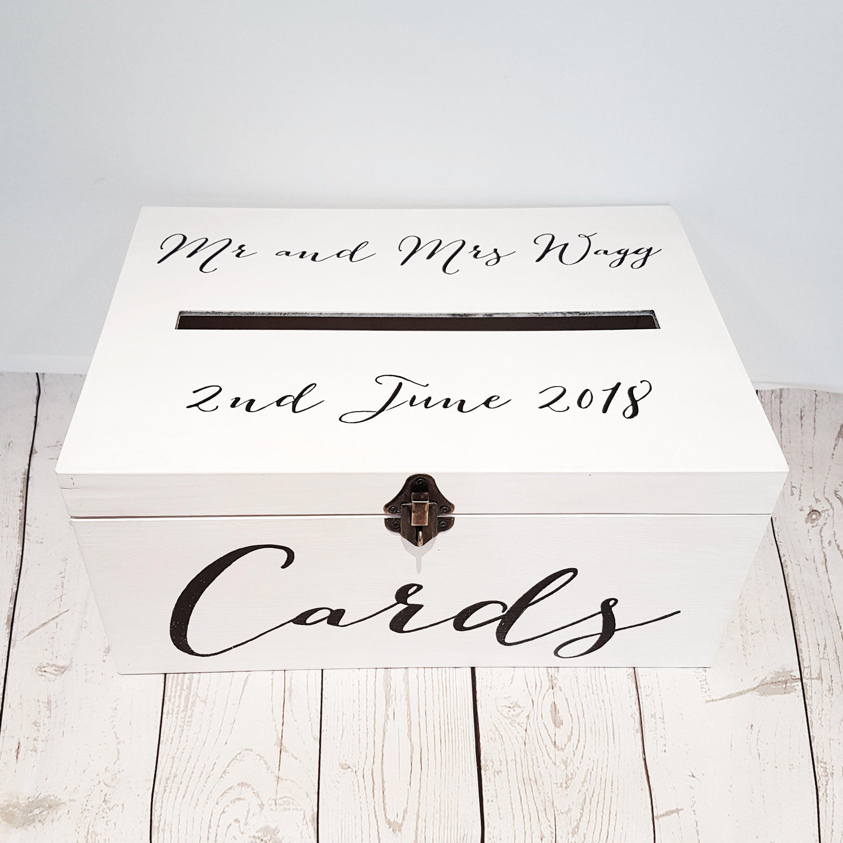 Personalised Event Wedding Card Box With Slot & Lock I Make Memento