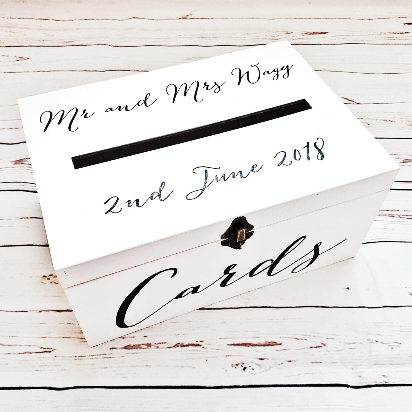 Personalised Event Wedding Card Box With Slot & Lock I Make Memento