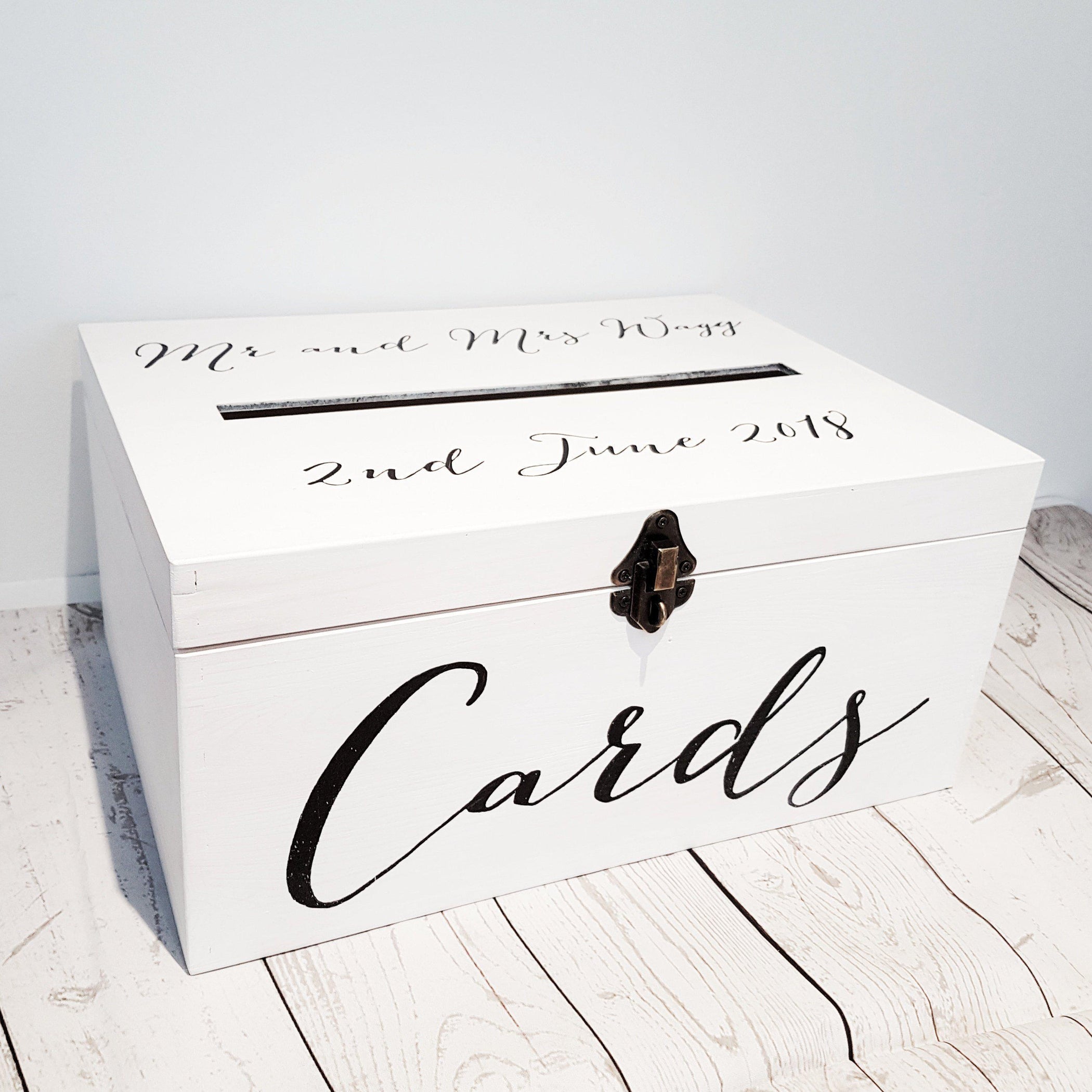Personalised Event Wedding Card Box With Slot & Lock I Make Memento