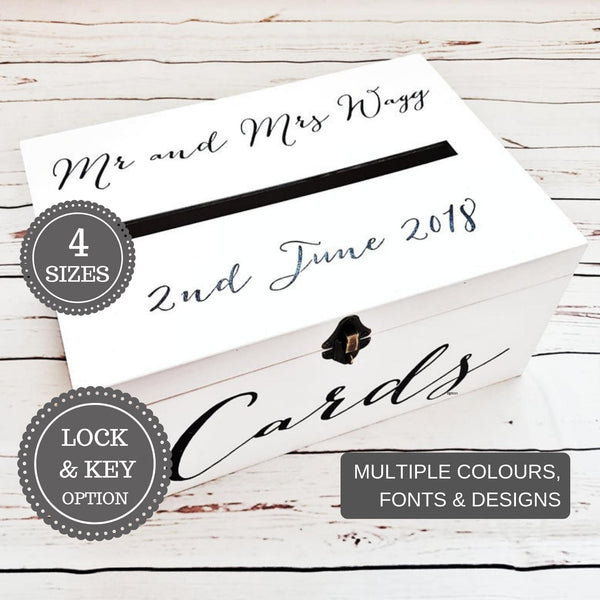Personalised Event Wedding Card Box With Slot & Lock I Make Memento