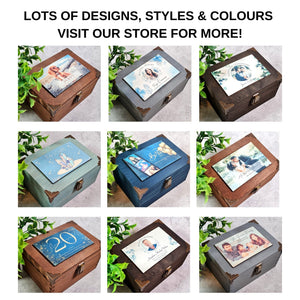 Personalised Family Photo Memory Box I Large Wooden Keepsake Box With ...