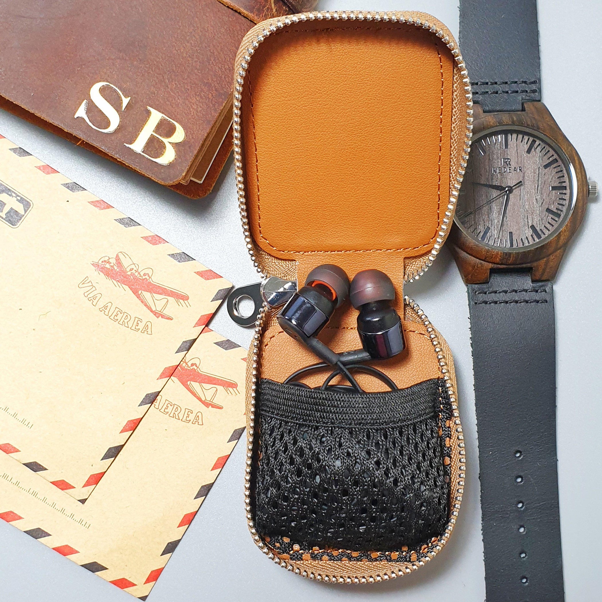 Personalised Headphone Case I Earphone Pouch I Birthday Gift Him Her ...