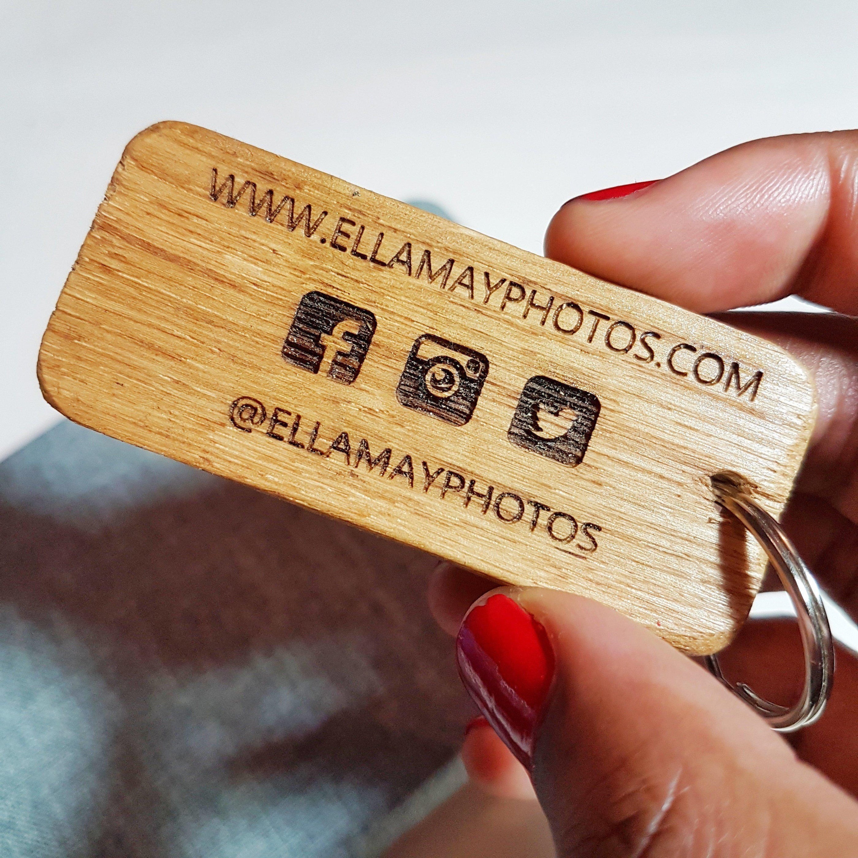 Personalised Logo Social Media Engraved Keyring I Make Memento