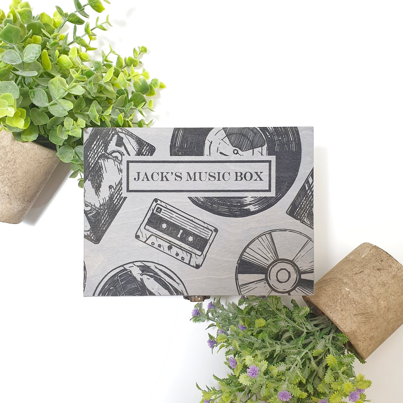 Personalised Music Keepsake Box I Wood Memory Box I Retro Musician Gift ...