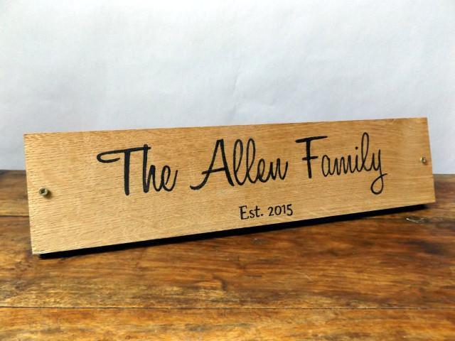 Personalised Oak Family Plaque I Make Memento