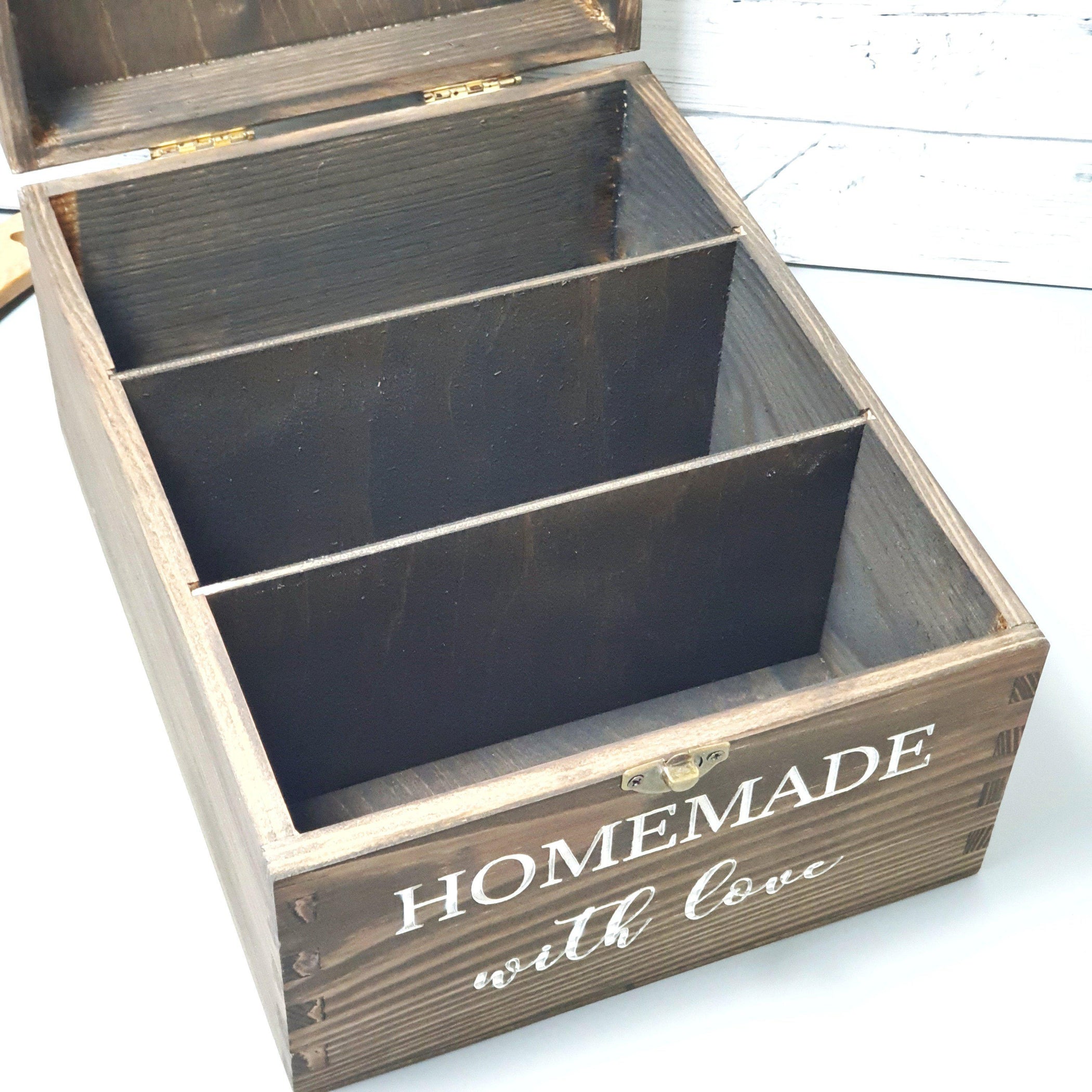 Personalised Recipe Card Box I Wooden Recipe Organiser I Make Memento