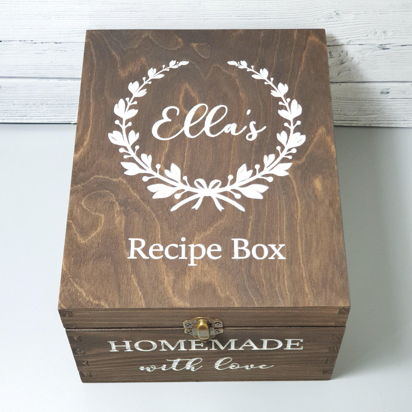 Personalised Recipe Card Box I Wooden Recipe Organiser I Make Memento