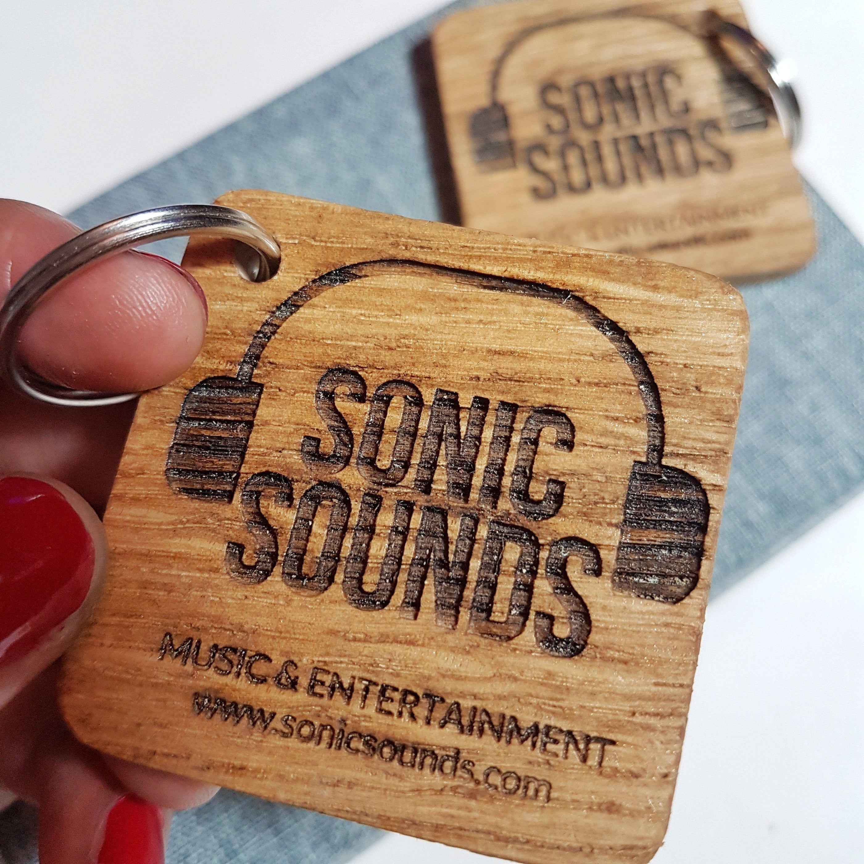 Personalised Square Logo Keyring I Make Memento