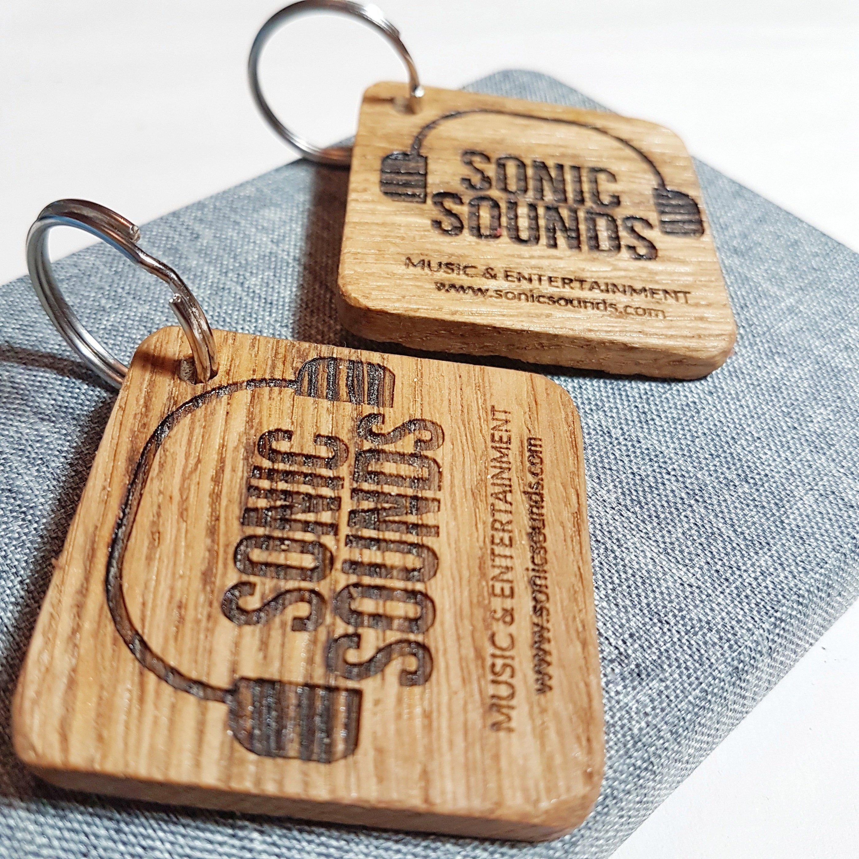 Personalised Square Logo Keyring I Make Memento