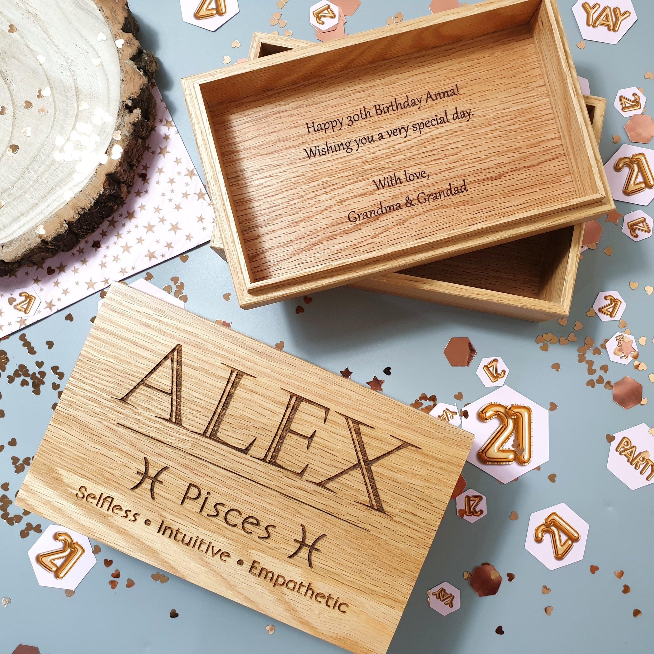 Personalised Star Sign Birthday Box I Zodiac Gift Celestial Horoscope ...