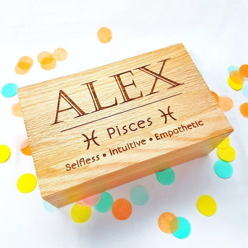 Personalised Star Sign Birthday Box I Zodiac Gift Celestial Horoscope ...