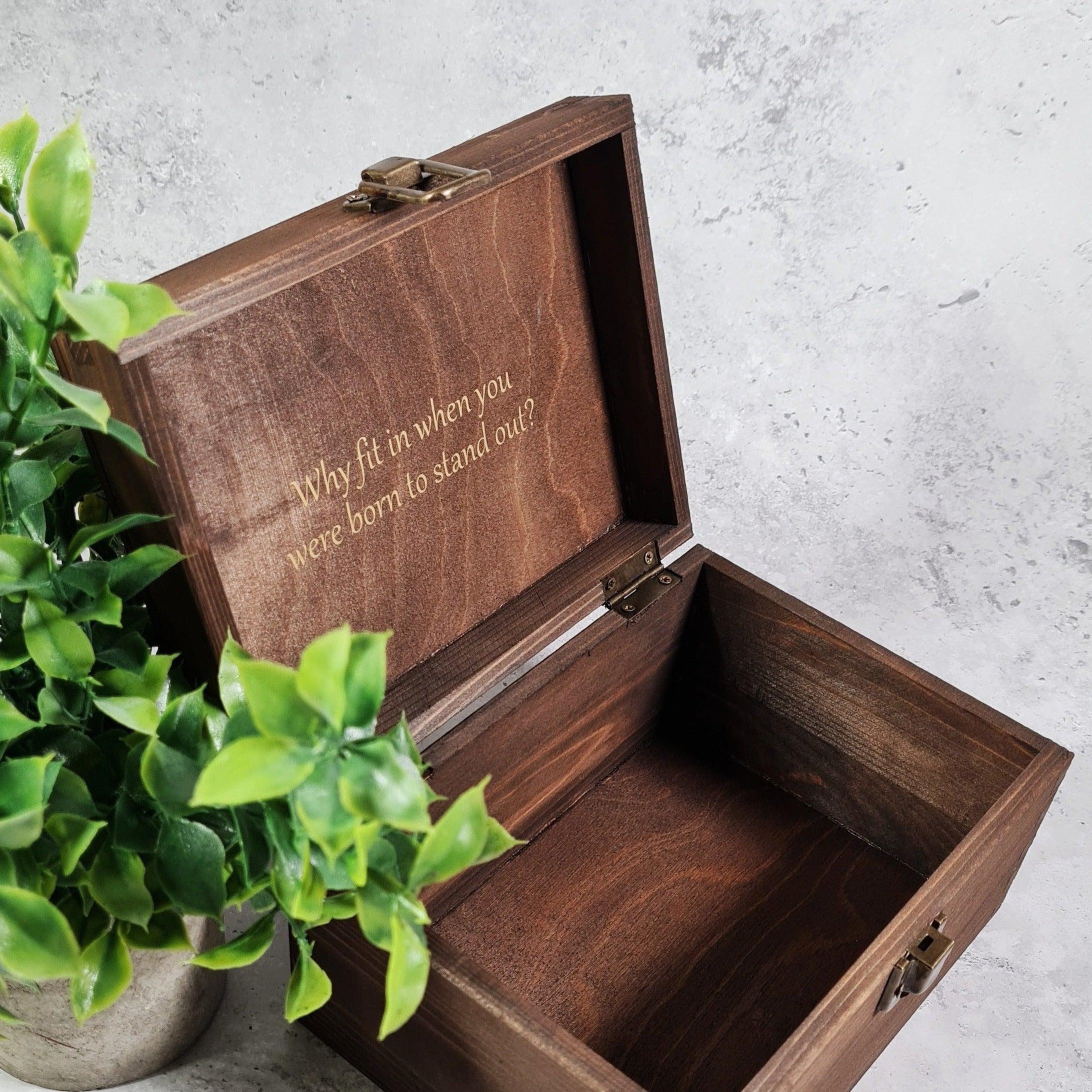 Personalised Wooden Memory Box I Keepsake Box With Lock I Custom Jewel ...